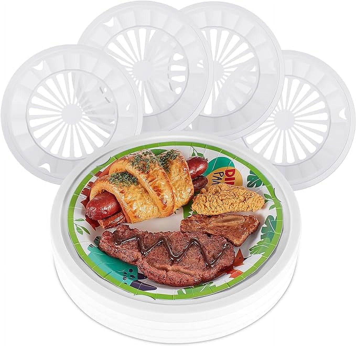 Reusable Plastic Paper Plate Holders, Round Paper Plate Holder Set ...