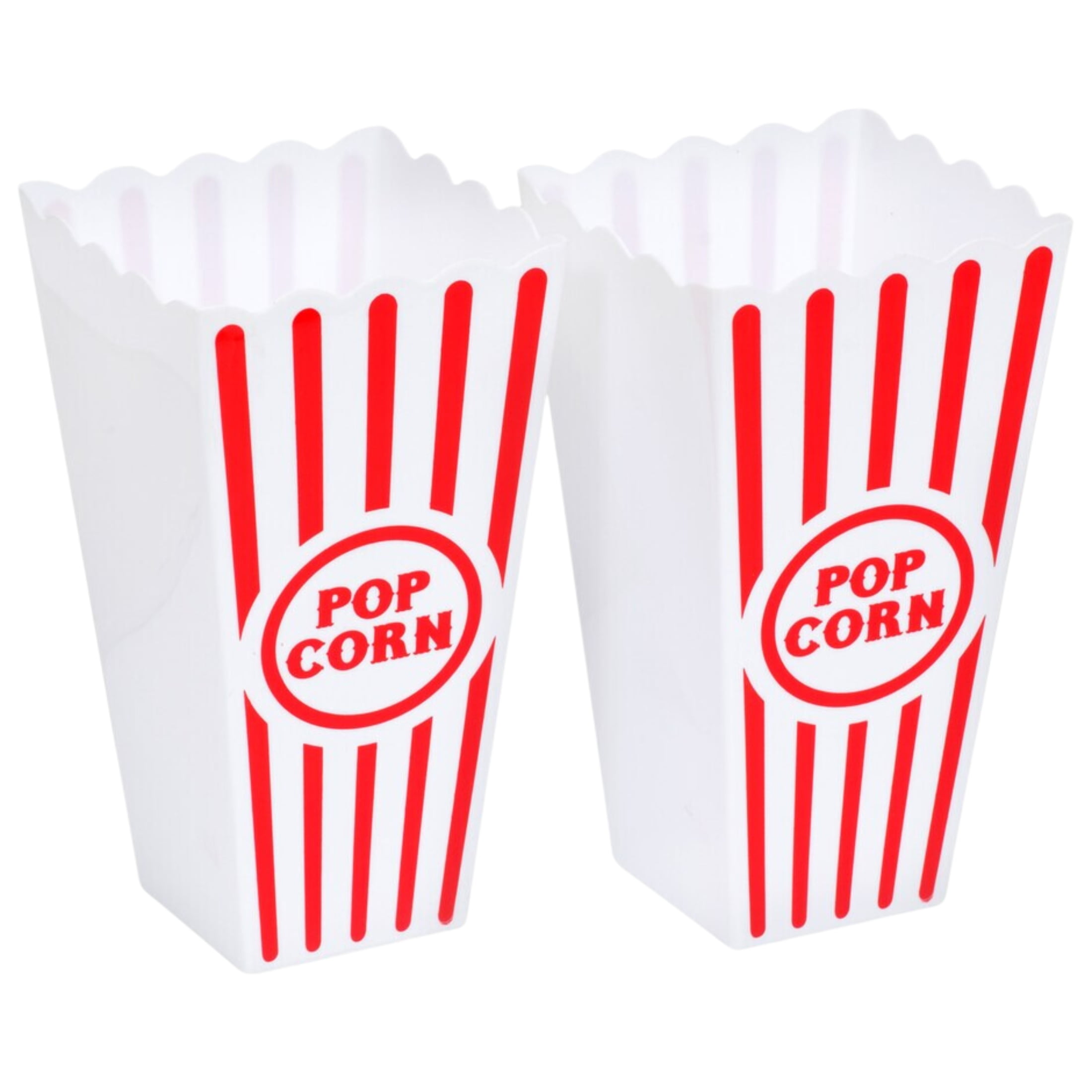 Reusable Plastic Popcorn Buckets 7.25 in Empty Containers for Home ...