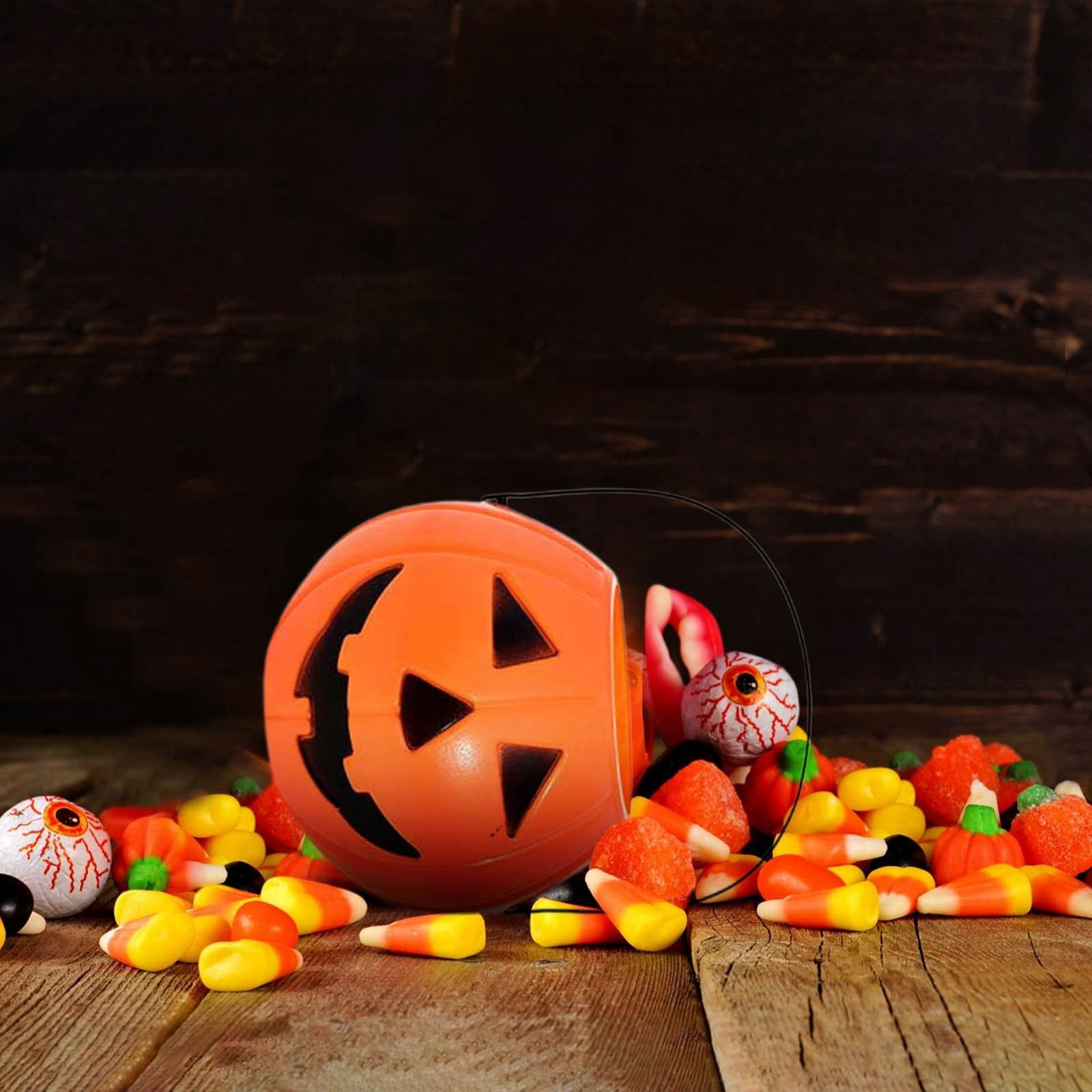 Reusable Plastic Pumpkin Candy Bucket with Handle | Portable Halloween ...