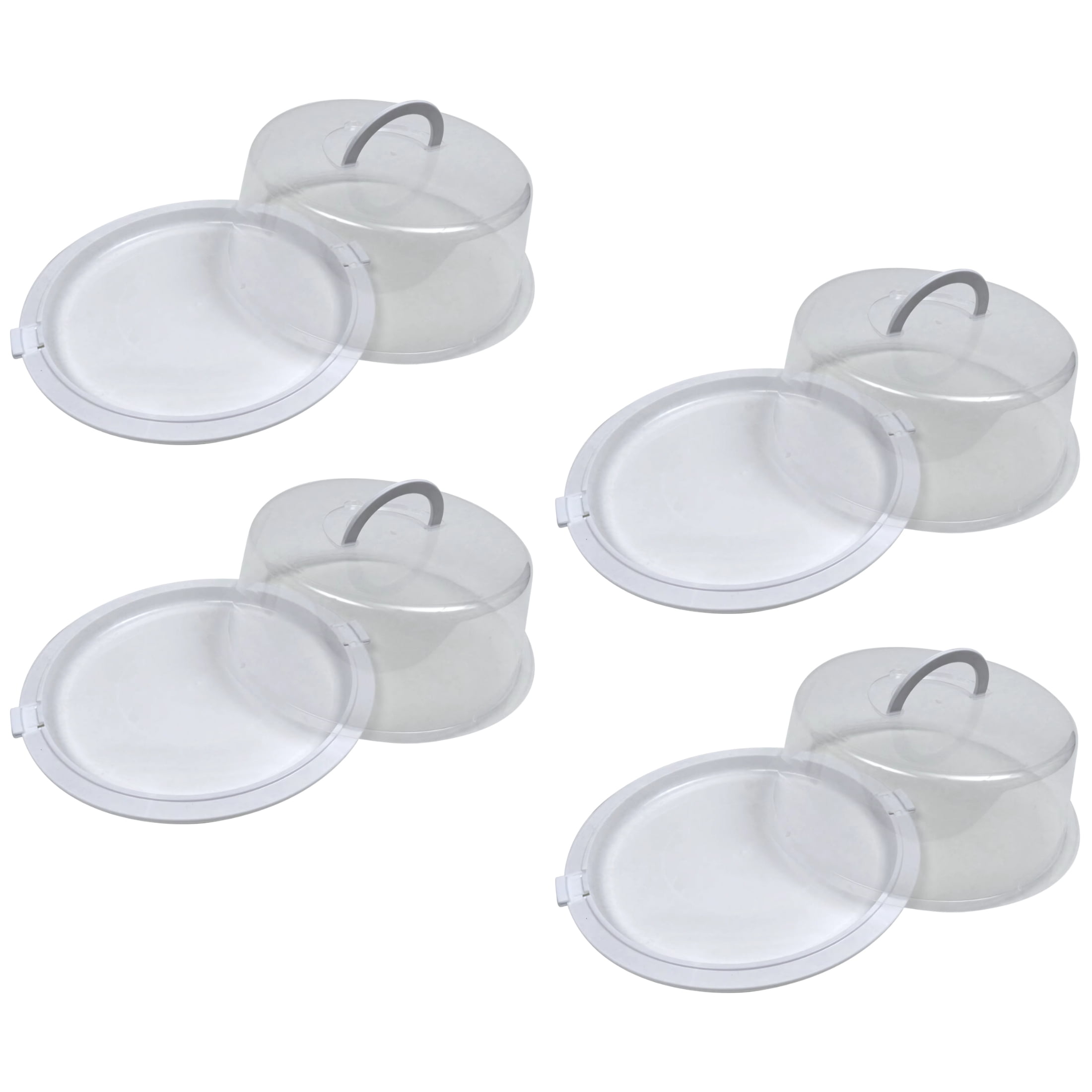 Reusable Plastic Round Cake Container with Lid 12x4.75 in Clear ...