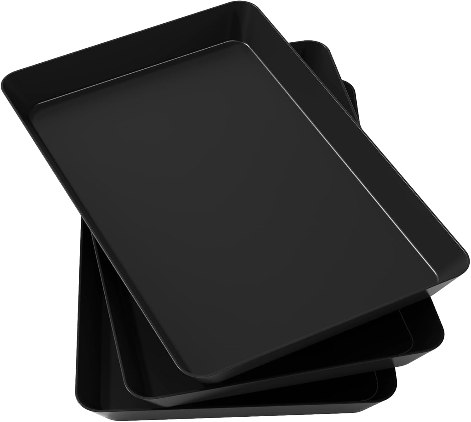 Reusable Plastic Serving Tray, 15" x 10" White Platters for Party ...