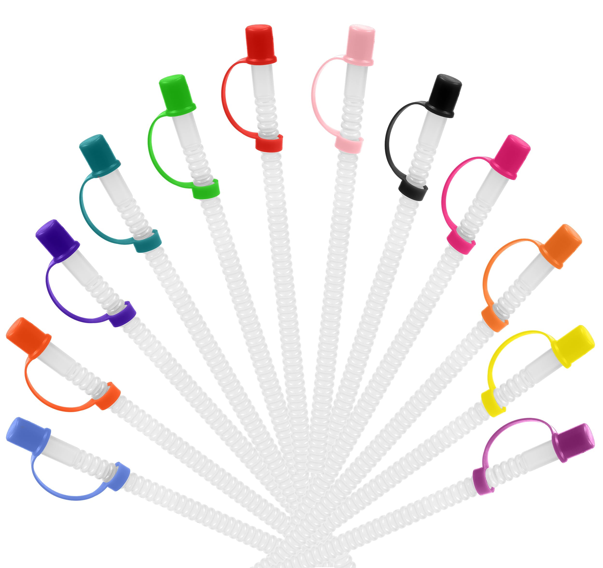 Guzzling Mugs Reusable Extra Long Plastic Straws, Bendable Drinking ...