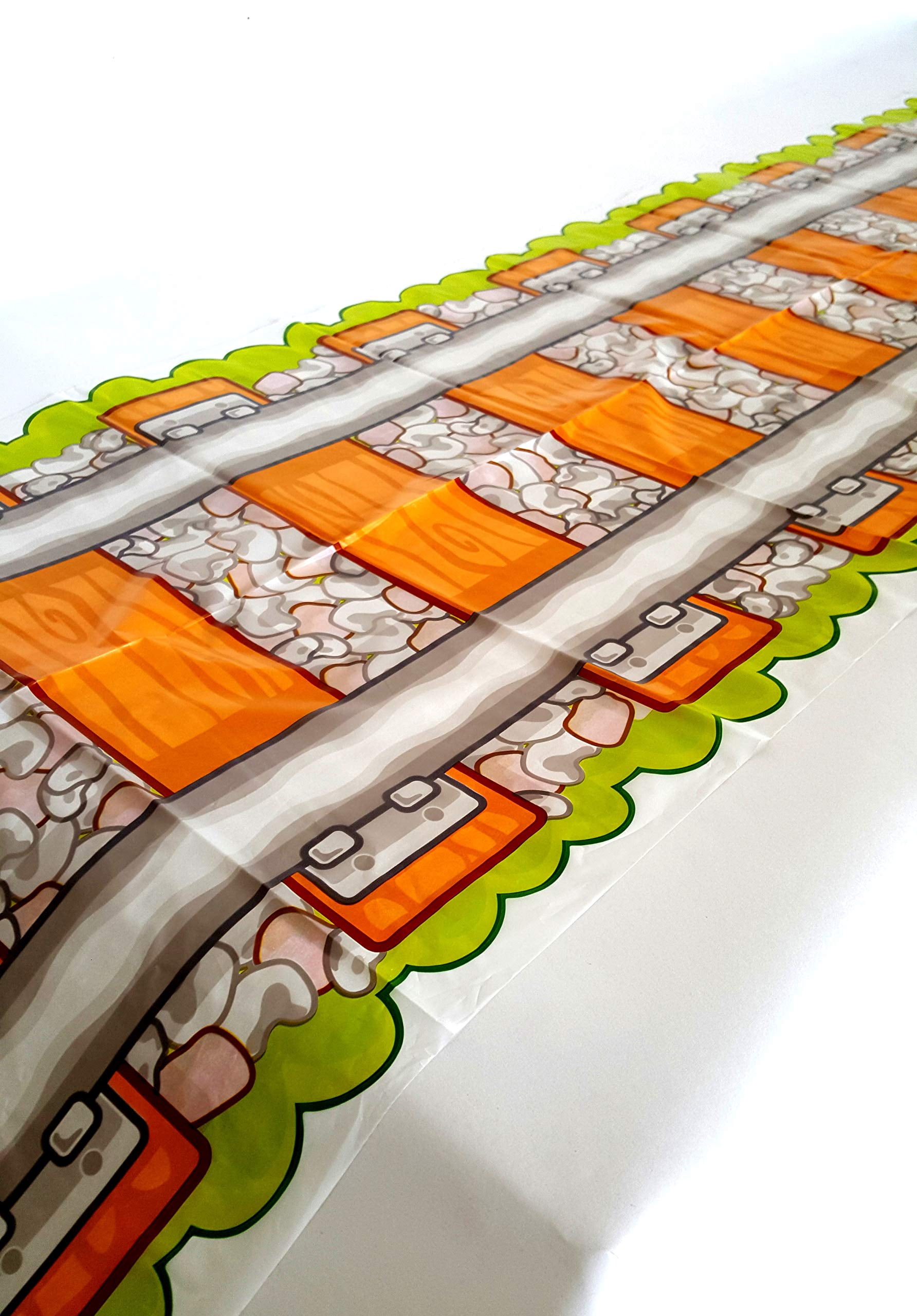Reusable Plastic Train Track Table Cover for Kids' Birthday Party ...