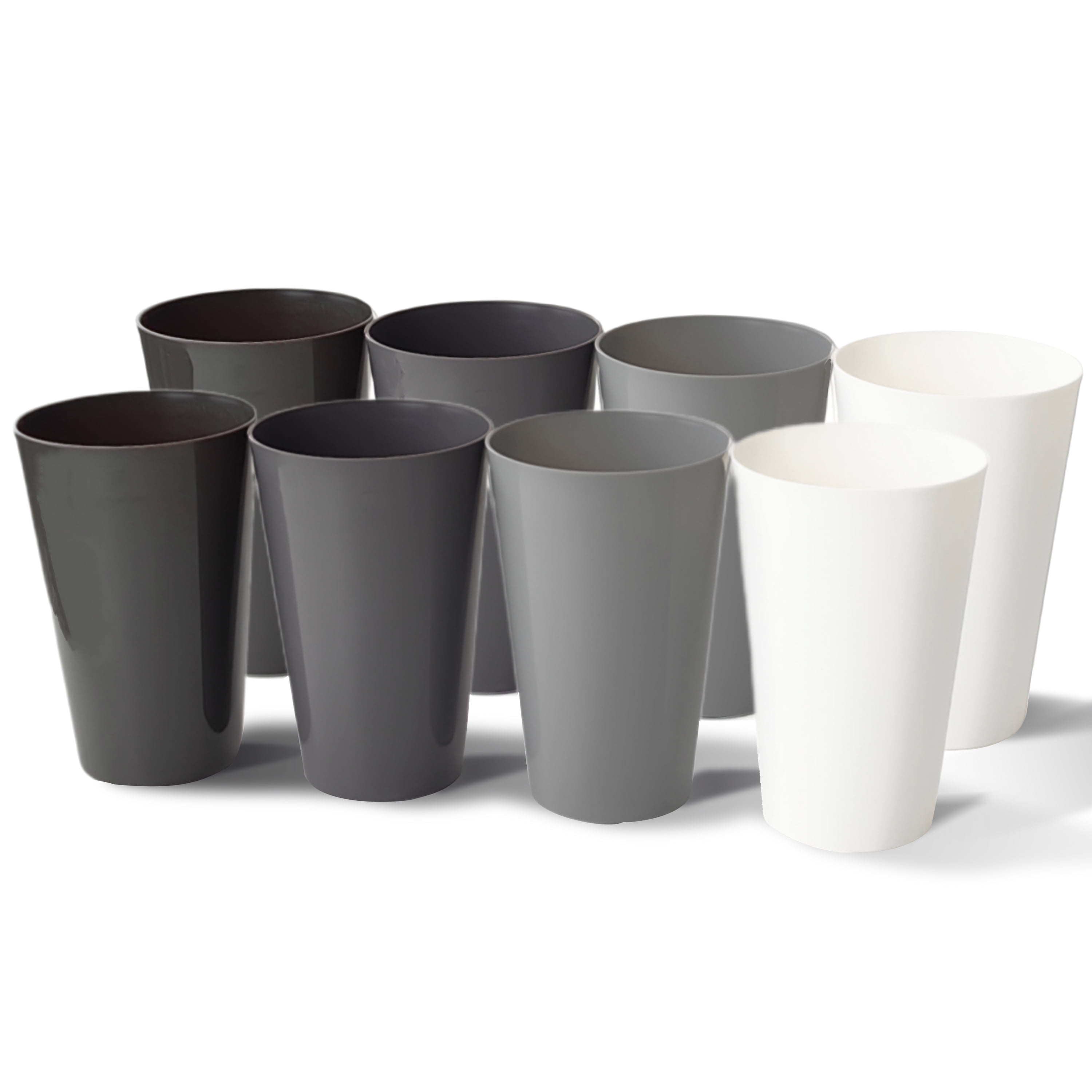 Tusjiain Reusable Plastic Tumblers Set, 20oz Drinking Cups, Stackable ...