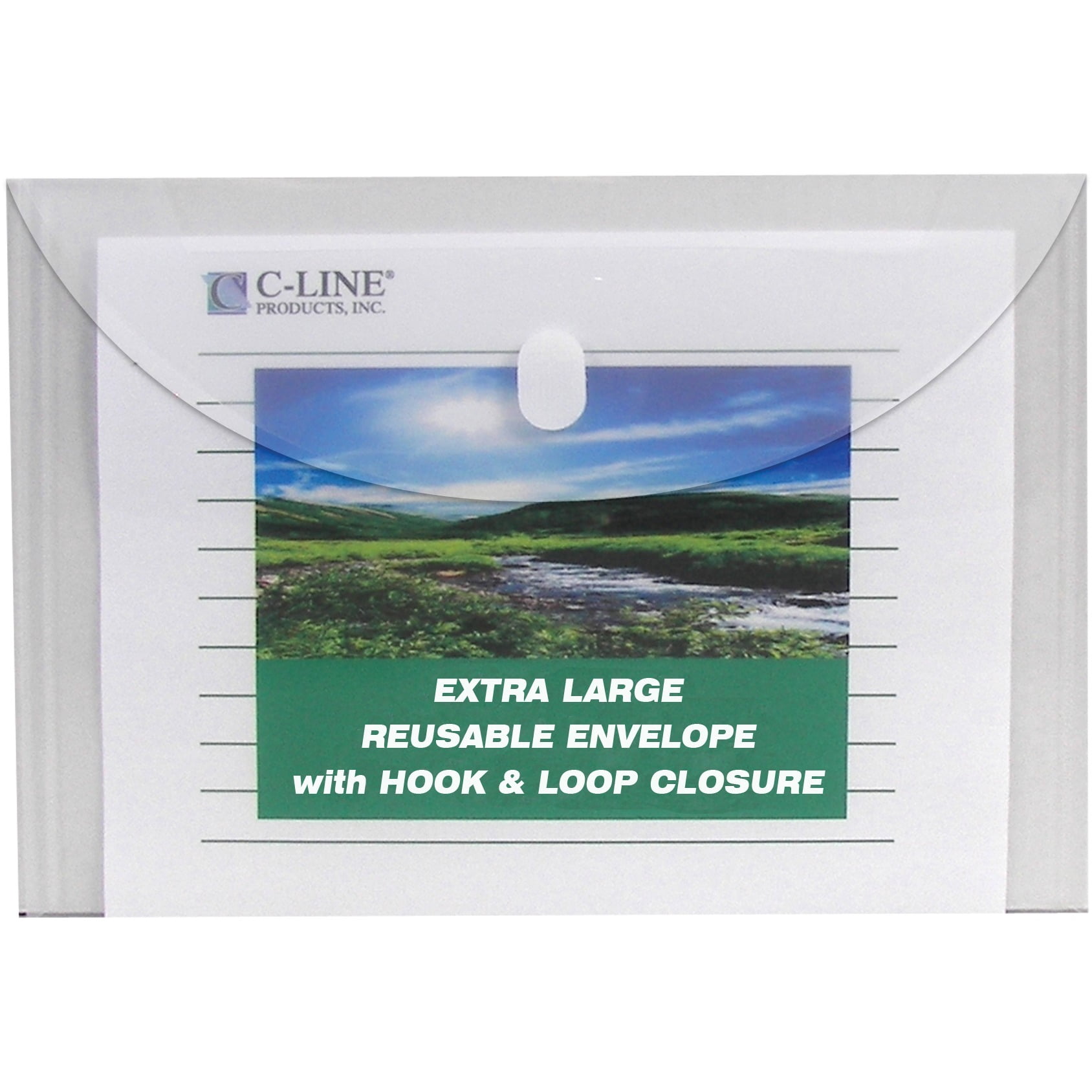 Reusable Poly Envelope, Hook And Loop Closure, 9.38 X 13, Clear, 5/pack ...