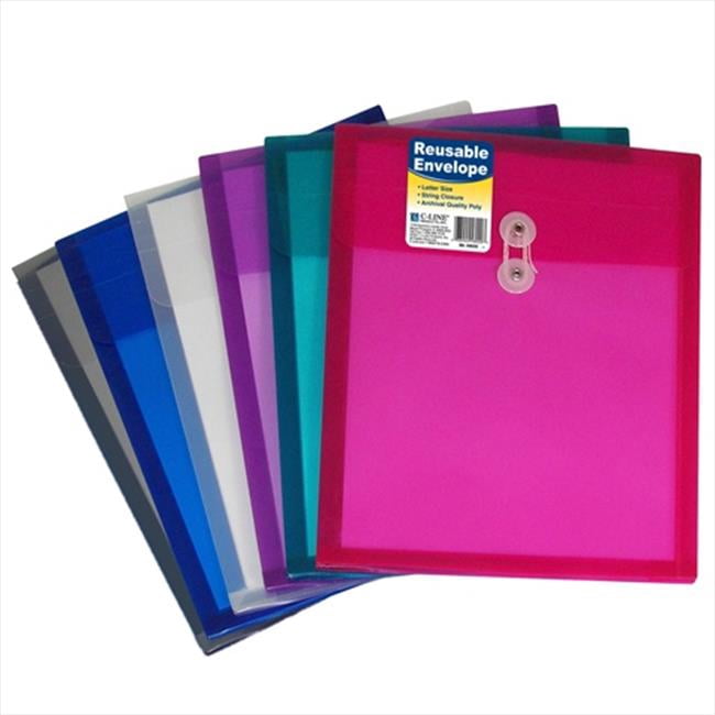 Reusable Poly Envelope with String Closure, Top Load, Assorted Colors ...