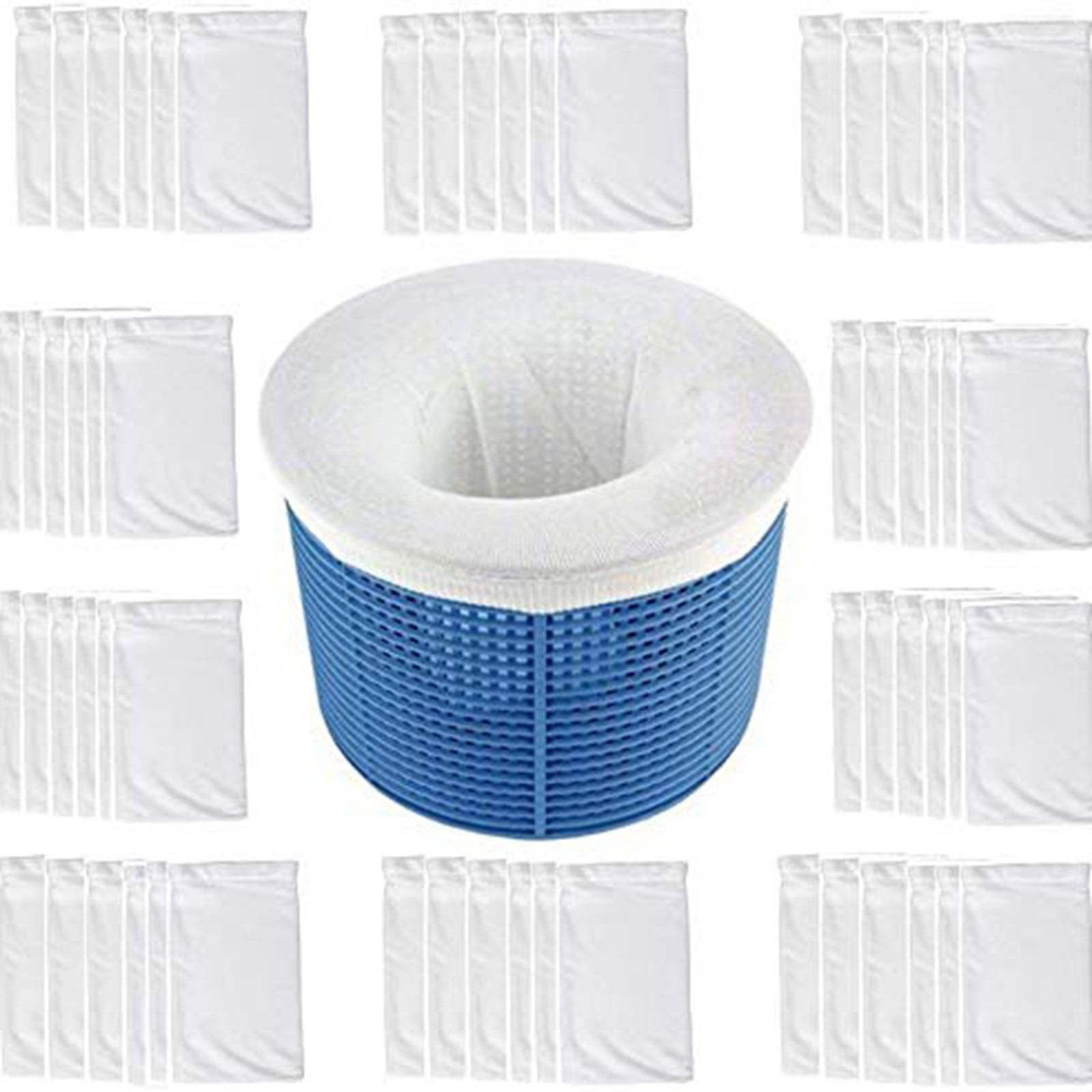 Reusable Pool Skimmer Socks, 50-Pack Filter Basket Covers for Inground ...