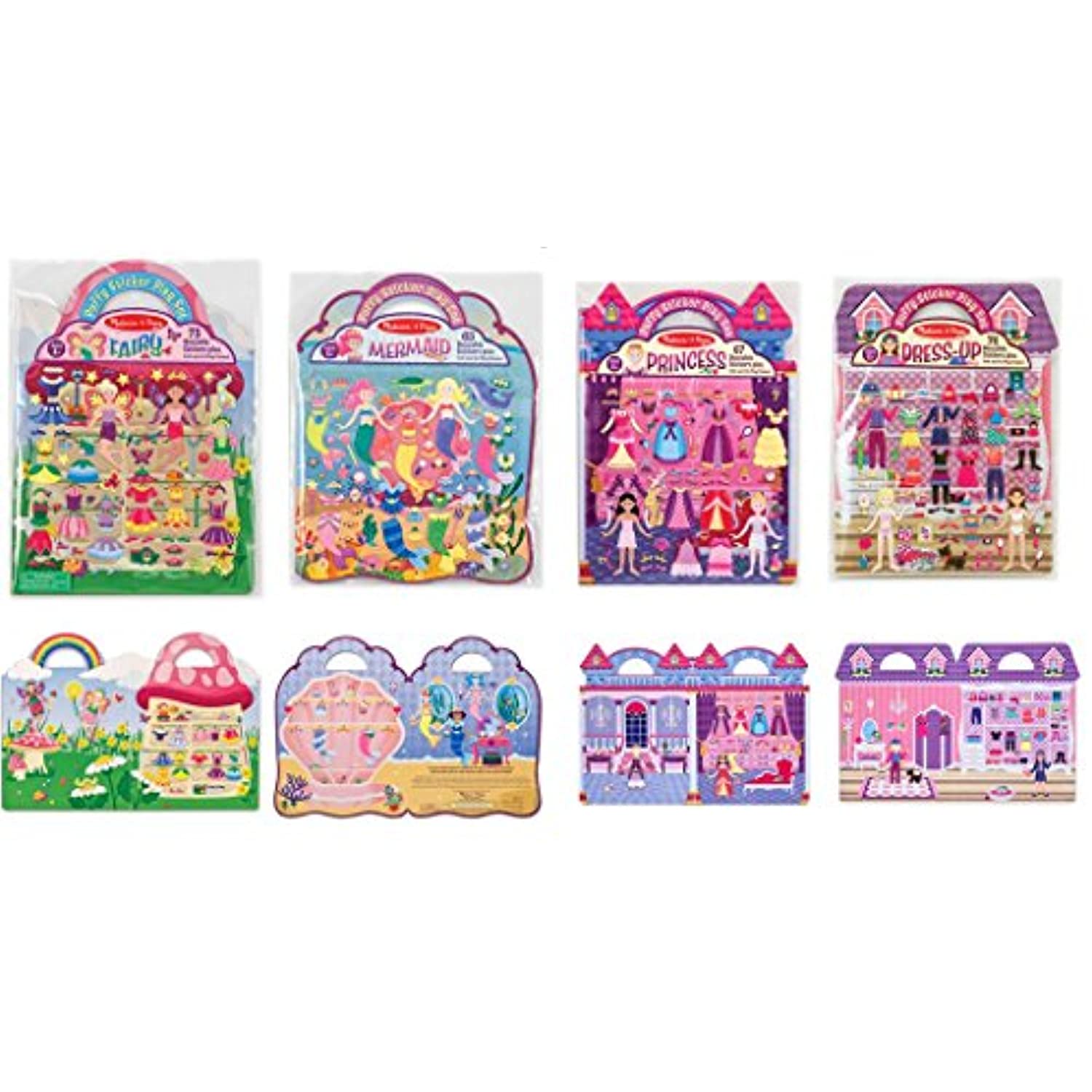 Reusable Puffy Stickers Play Set Bundle - Fairy, Mermaid, Dress-Up and ...