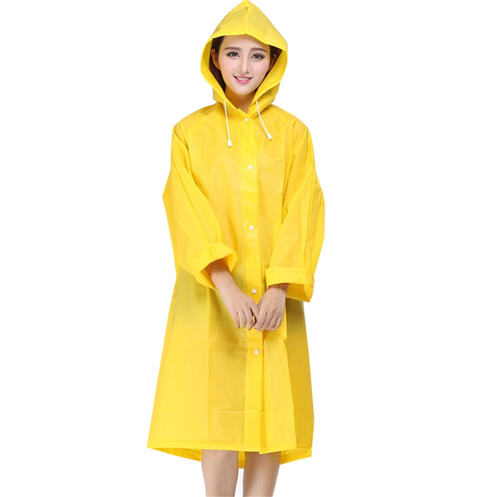 Reusable Rain Poncho for Adults, Portable Waterproof Rain Cape with ...