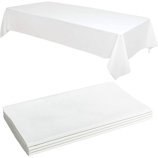 Reusable Rectangular Plastic Tablecover, White 54 in x 108 in - Walmart.com