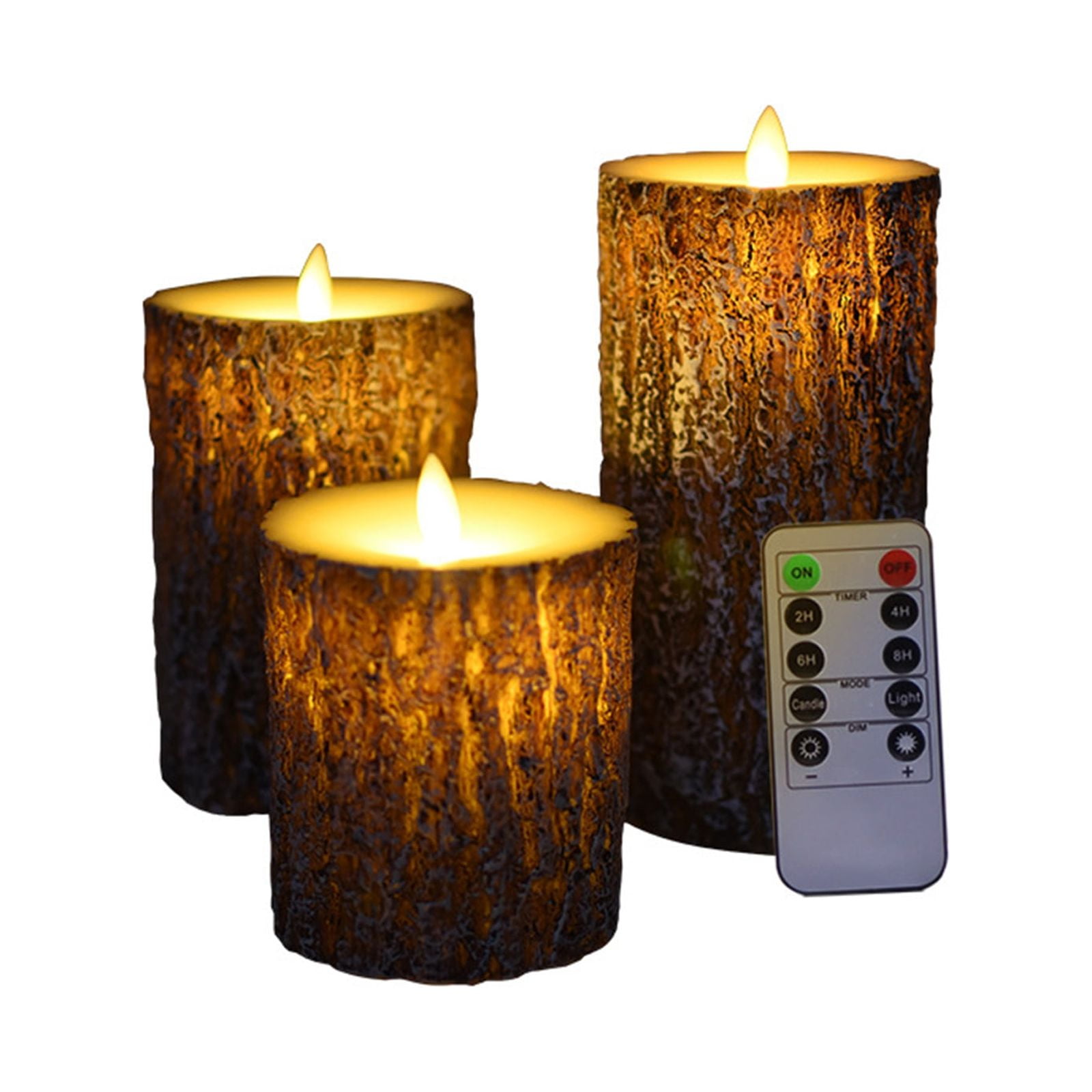 Reusable Remote-Controlled Flameless LED Candle Set - 3-Pack Realistic ...