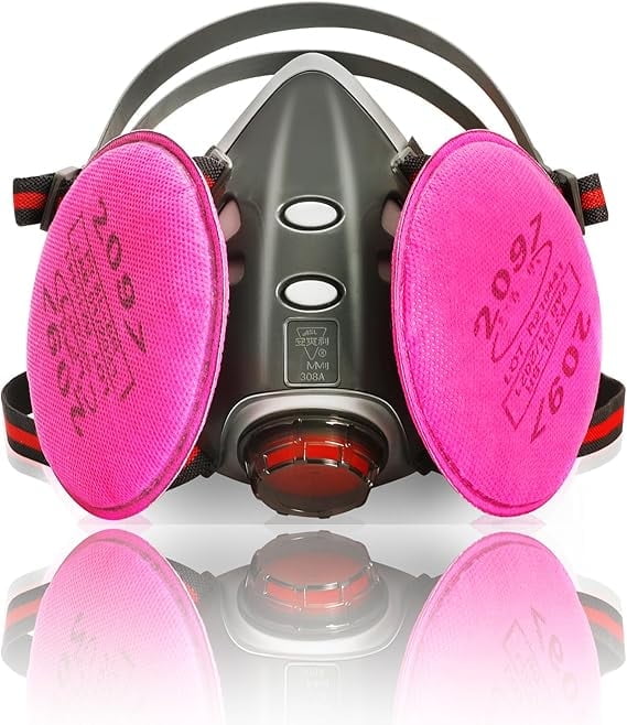 XINBTK Reusable Respirator Mask with Filters Set, Half Face Cover with ...