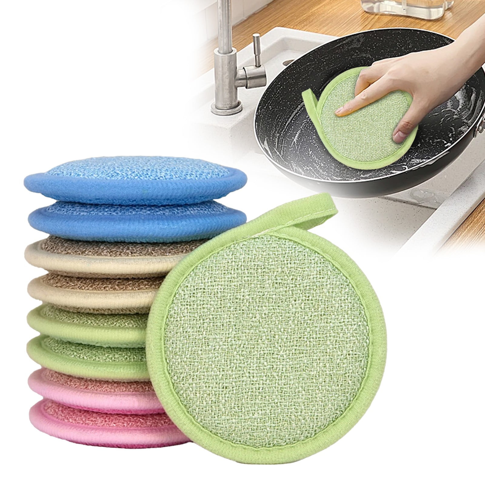 Reusable Scourers Cleaning Sponges 5-Pack Non-Scratch Kitchen Sponge ...