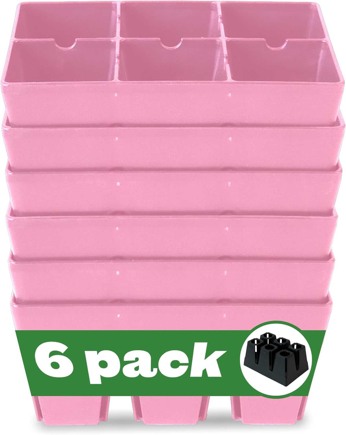 Reusable Seed Starter Tray - 6 Cell/6 Seedling Trays Easy Watering ...