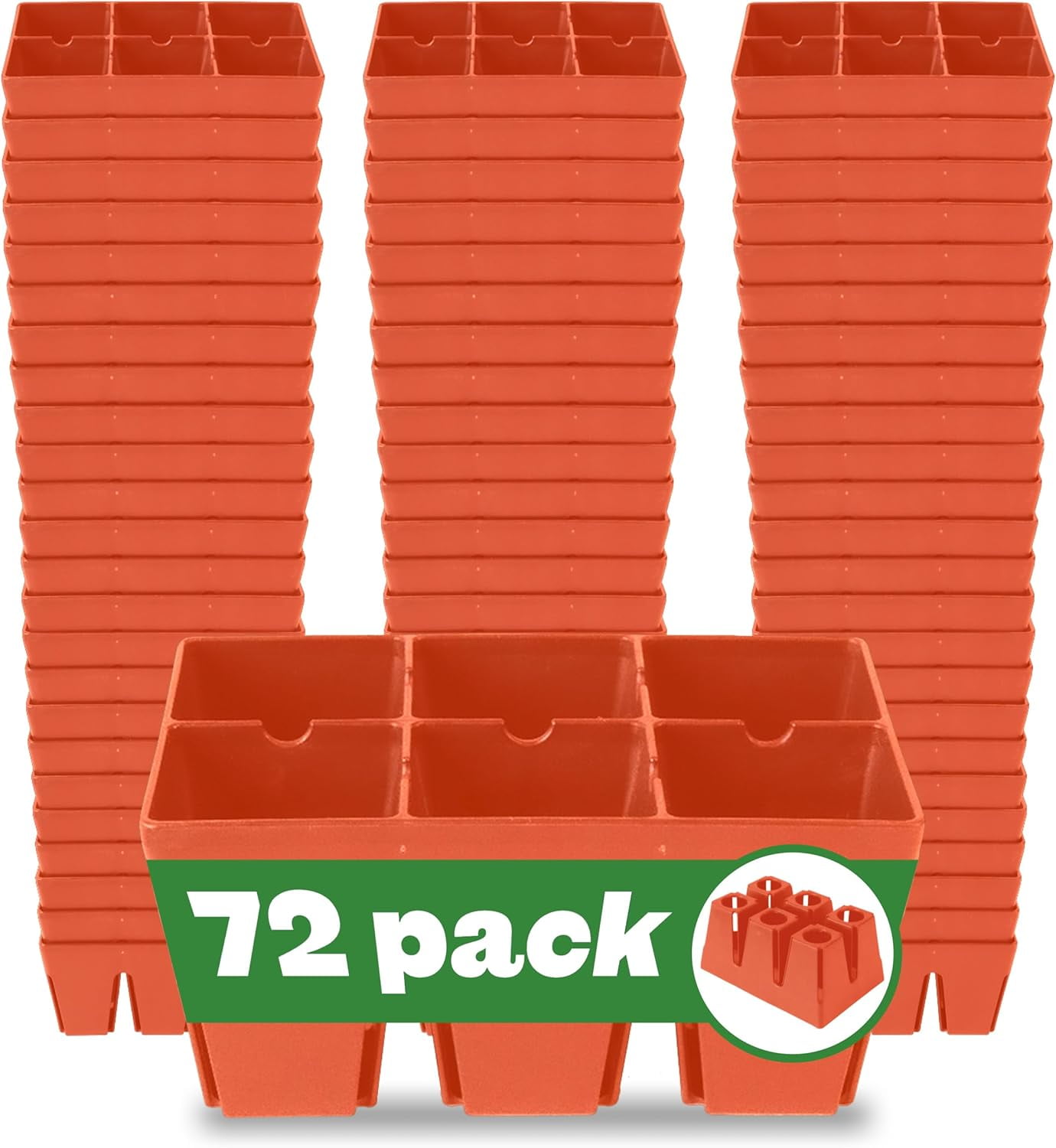 Reusable Seed Starter Tray - 6 Cell/72 Seedling Starter Trays - Easy ...