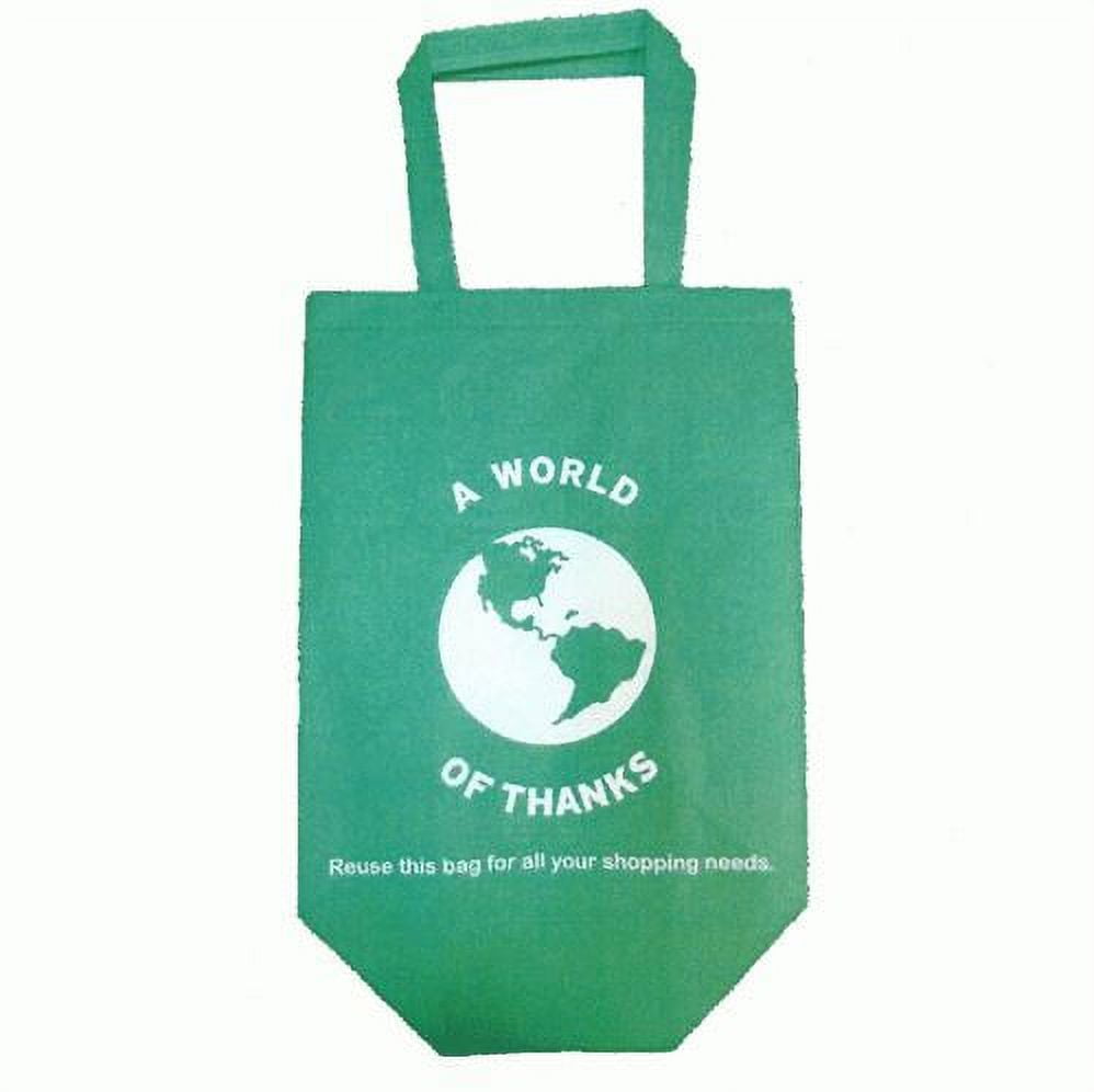 Reusable Shopping Bag, Eco-Friendly, 13" x 7" x 16", Green, Printed "A ...