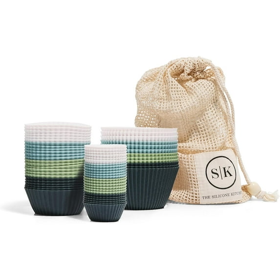 Reusable Silicone Baking Cups, Non-Toxic, BPA Free, Dishwasher Safe ...