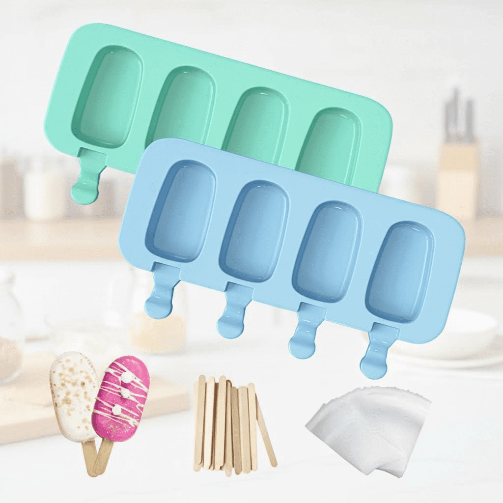 Reusable Silicone Cake Pop Molds 2 Pack with 50 Wooden Sticks & 50 ...