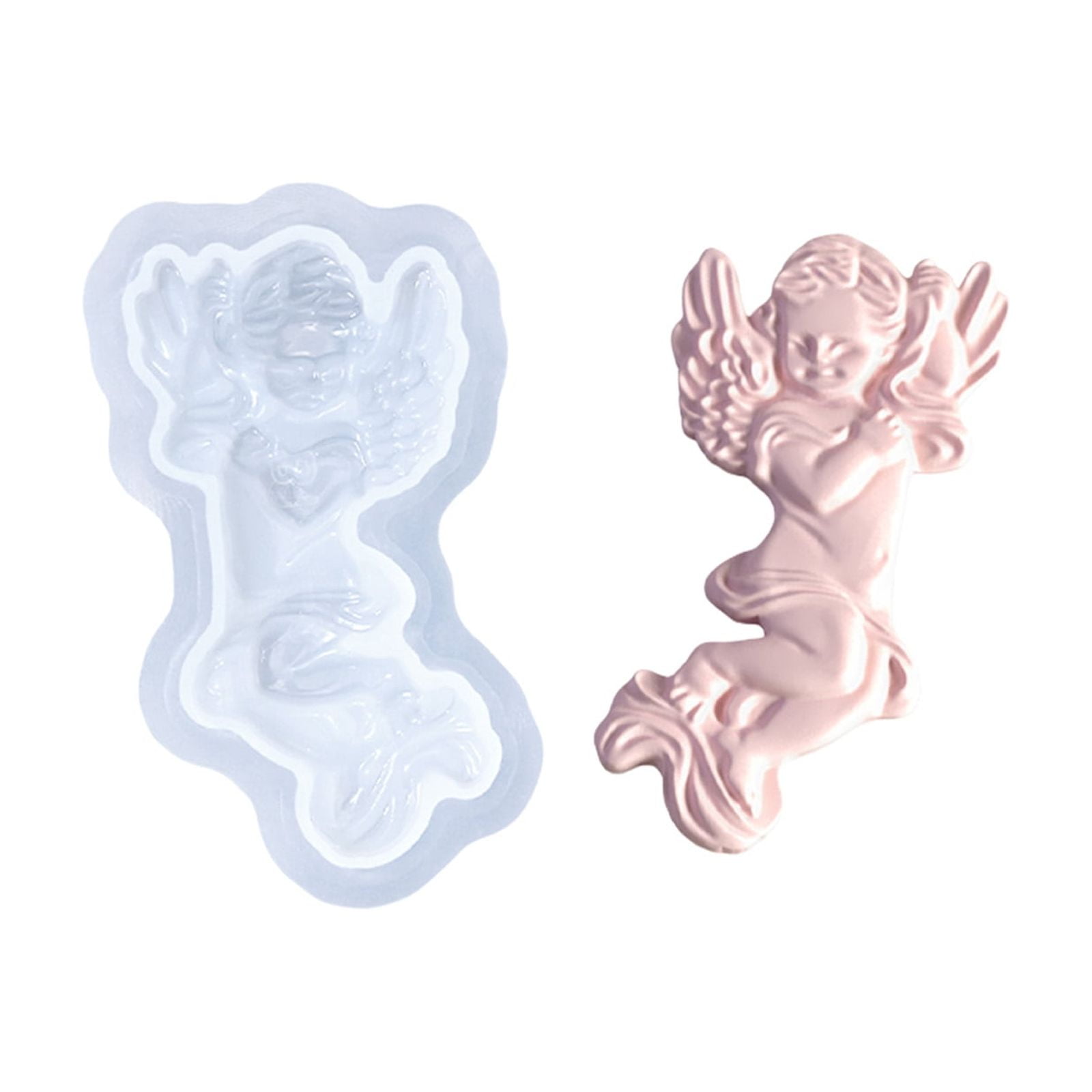 Reusable Silicone Crafting Mold with Detailed Angel Relief Detailing ...