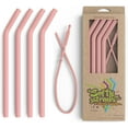 Reusable Silicone Drinking Straws - Big Size with Curved Bend for ...