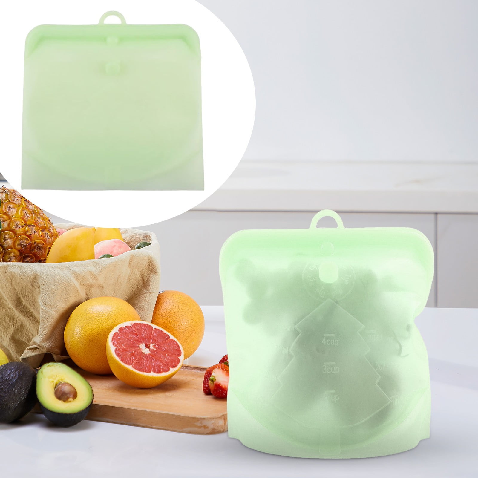Reusable Silicone Food Storage Bag - Leakproof & Airtight Seal - for ...