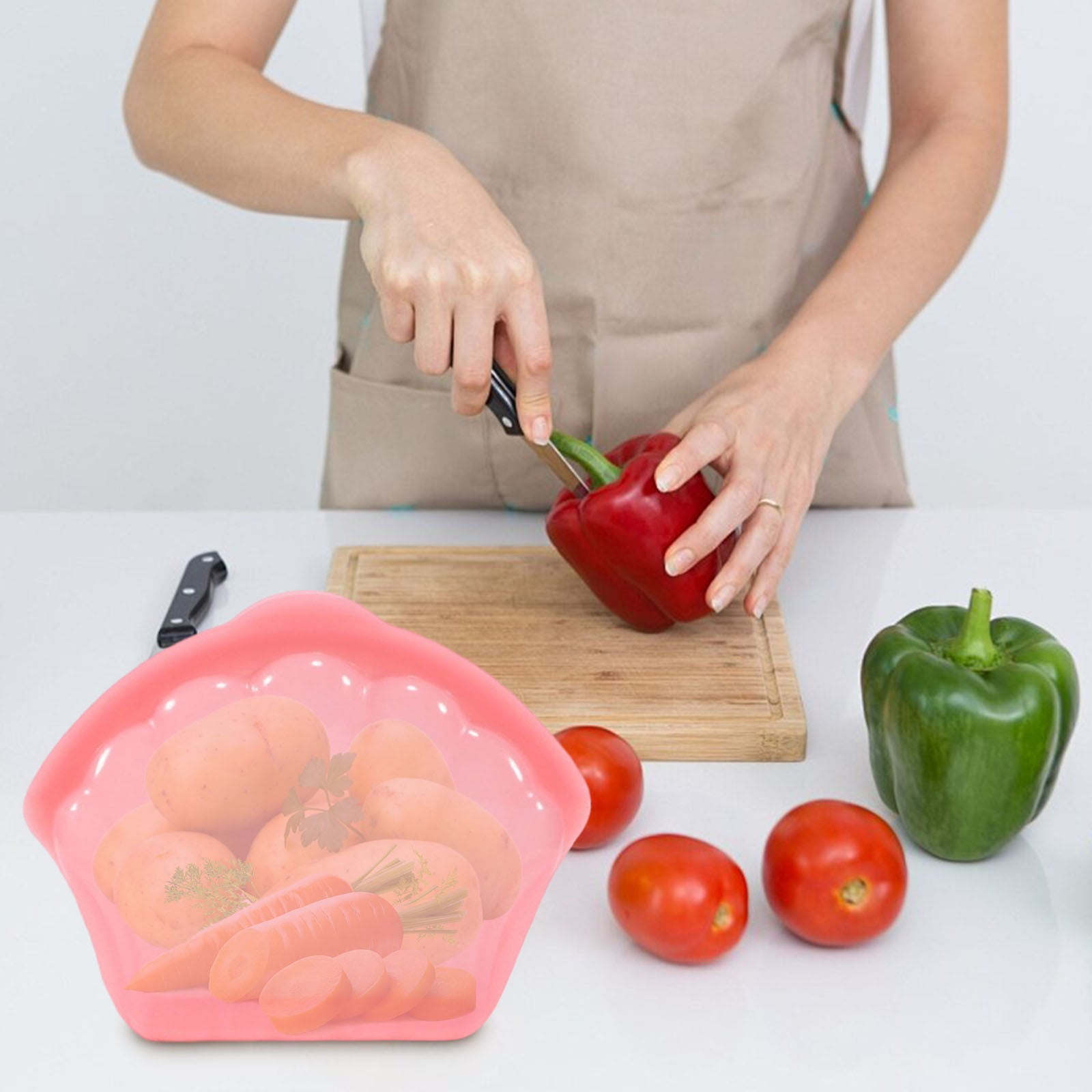 Reusable Silicone Food Storage Bags, 5-pack Eco-friendly Freezer Refrigerator , Dishwasher for ...