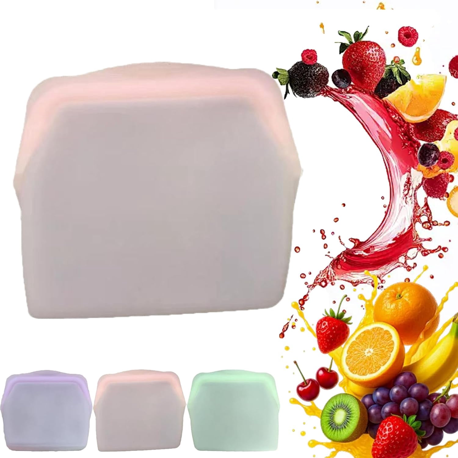 Reusable Silicone Food Storage Bags Leakproof BPA Free Microwave ...