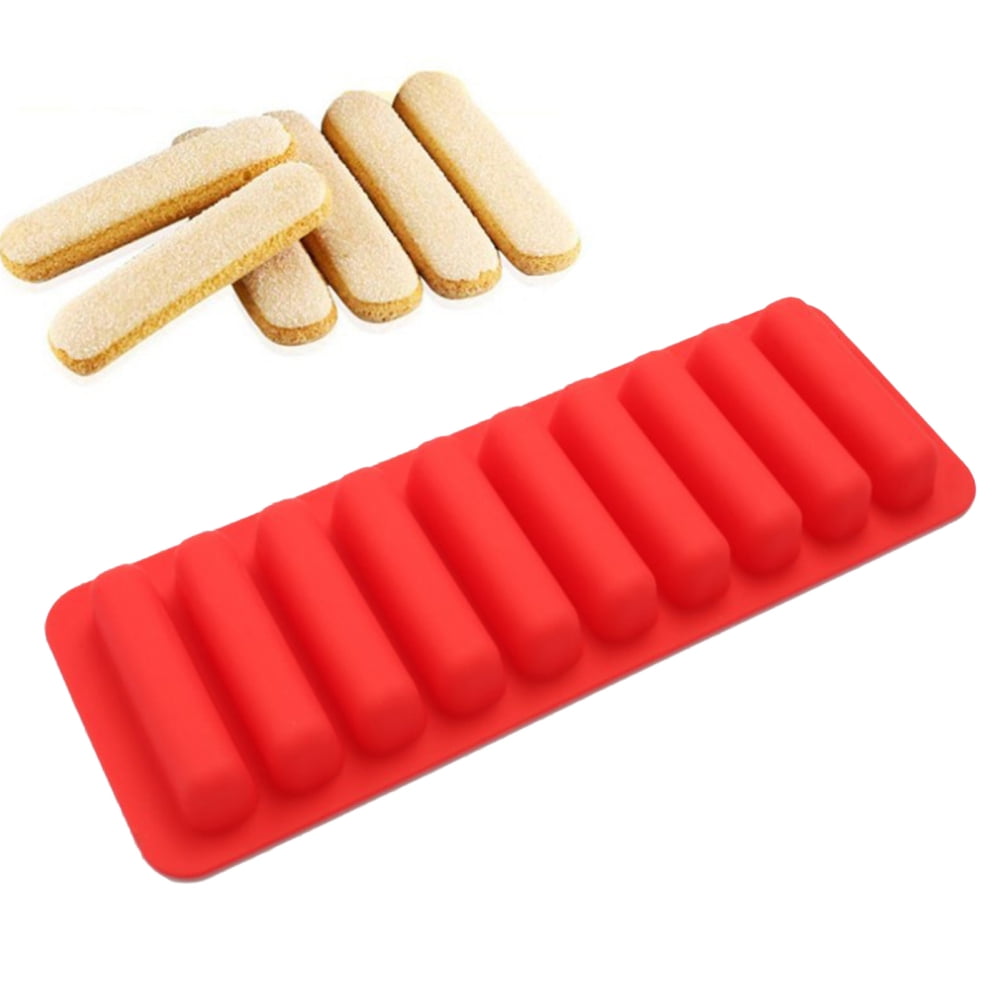 Reusable Silicone Ice Cube Tray Mold 10 Holes Long Finger Cake Molds ...