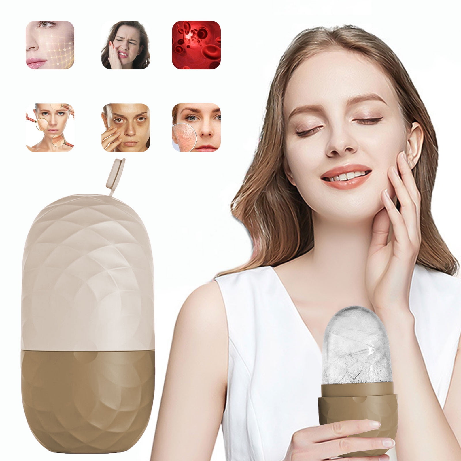 Reusable Silicone Ice Facial Roller , Cooling Massage Tool for ...