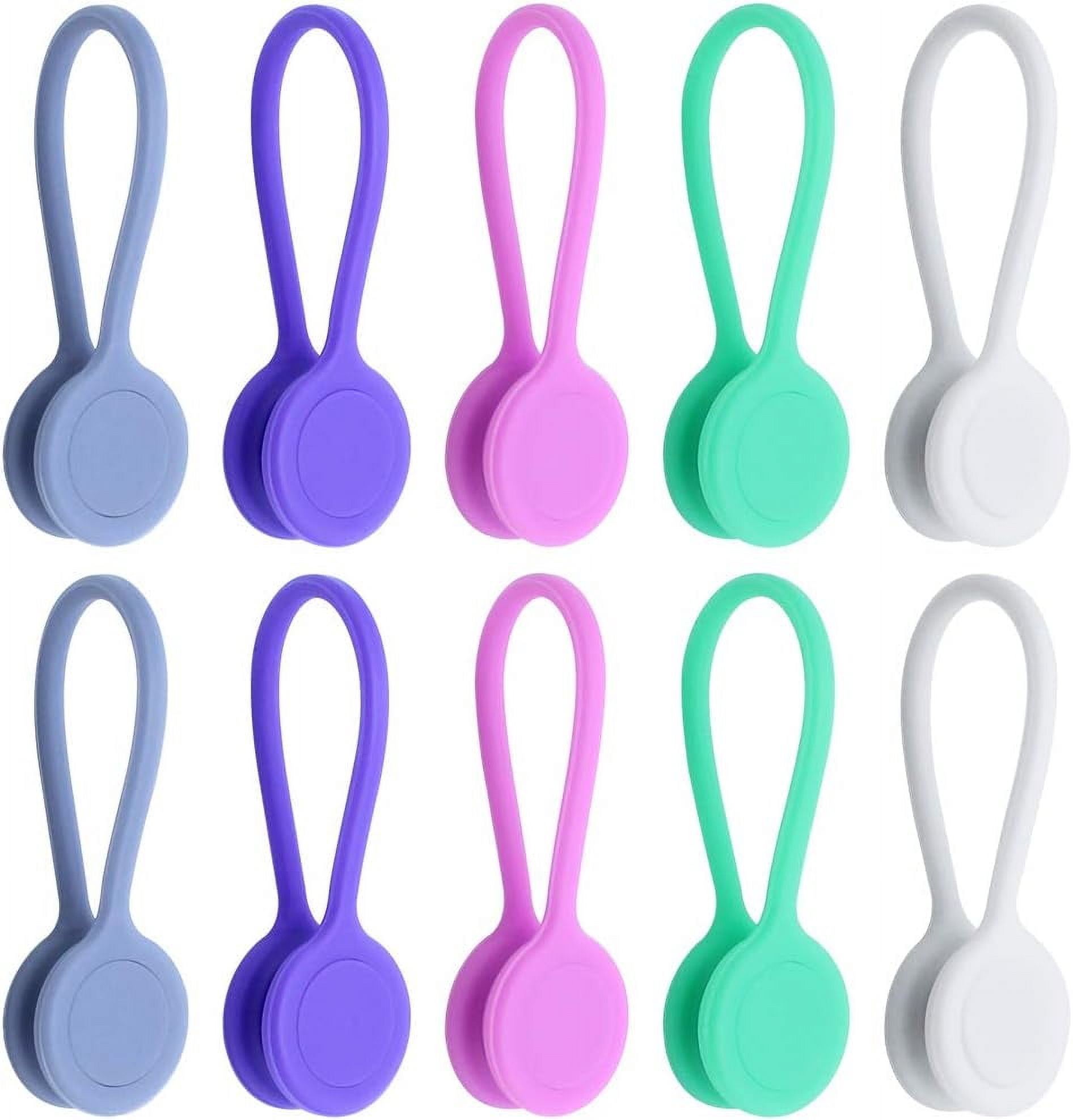 Reusable Silicone Magnetic Cable Ties, Colorful Magnetic Cable Clips ...