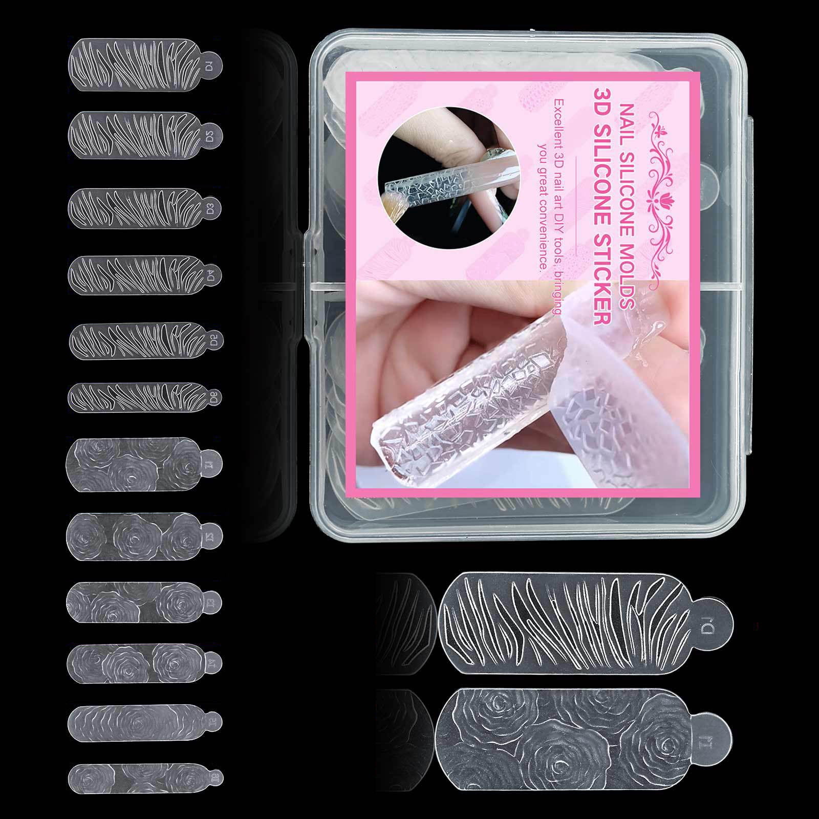 Reusable Silicone Nails Mold for 3D Christmas Snowflake leopards Print ...