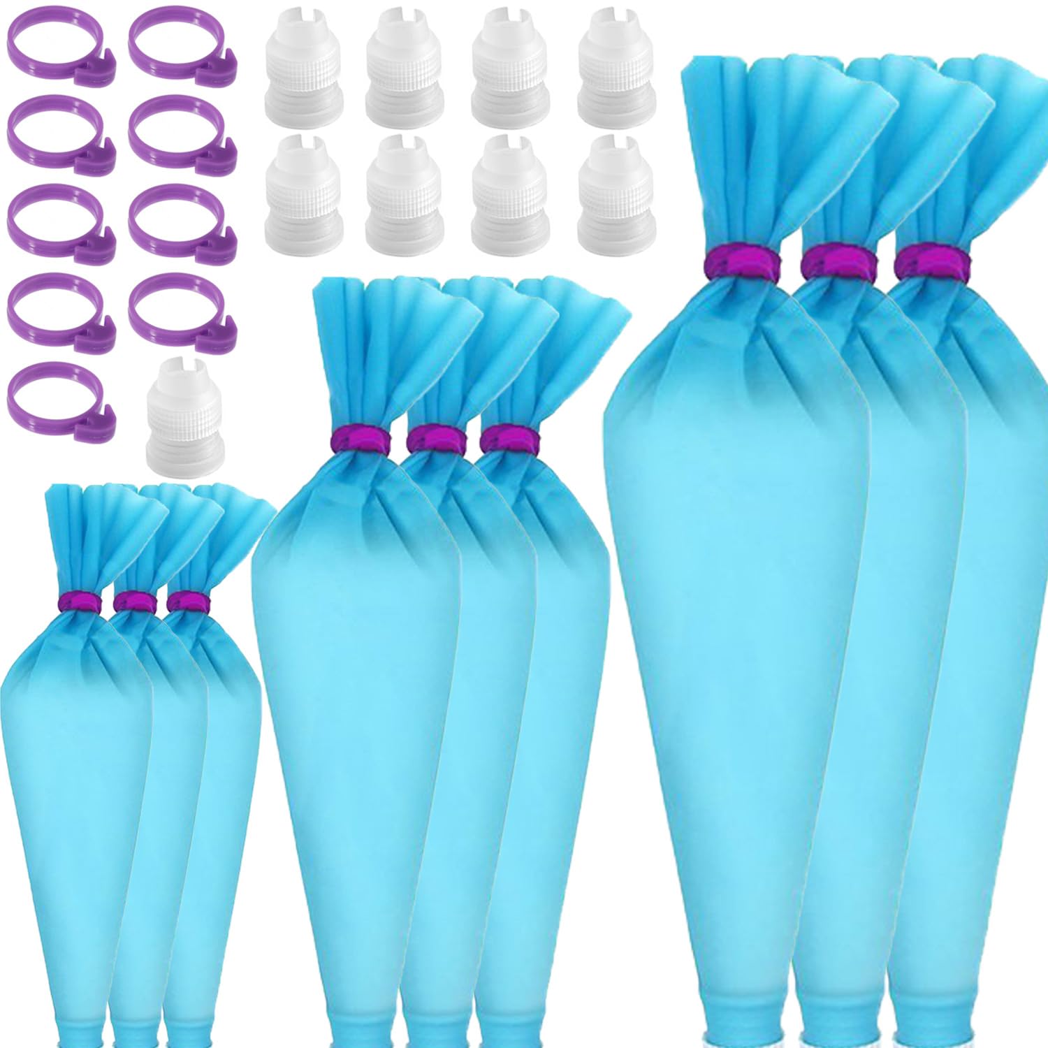 Reusable Silicone Pastry Bags Set for Baking, 3 Sizes Piping Bags with ...