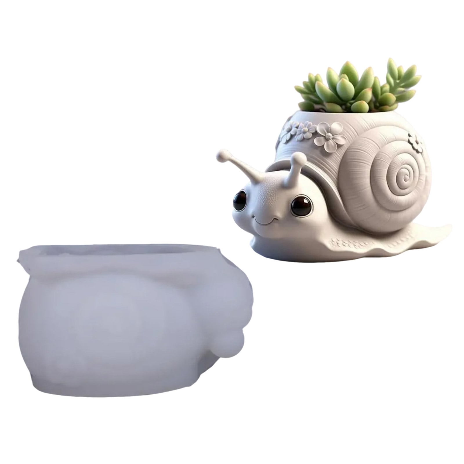 Reusable Silicone Snail Shape Mold For Resin Casting Decorative Planter ...