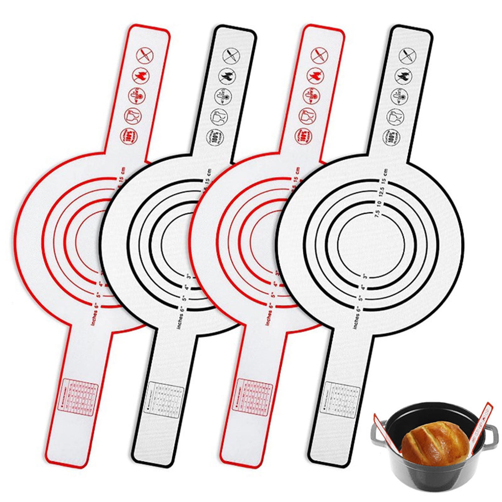 Reusable Silicone Sourdough Bread Sling Mat, Round Dough Baking Slings ...