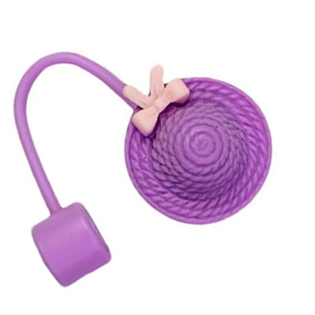 Reusable Silicone Straw Covers Caps Lovely Hat Shape Straw Plug for ...