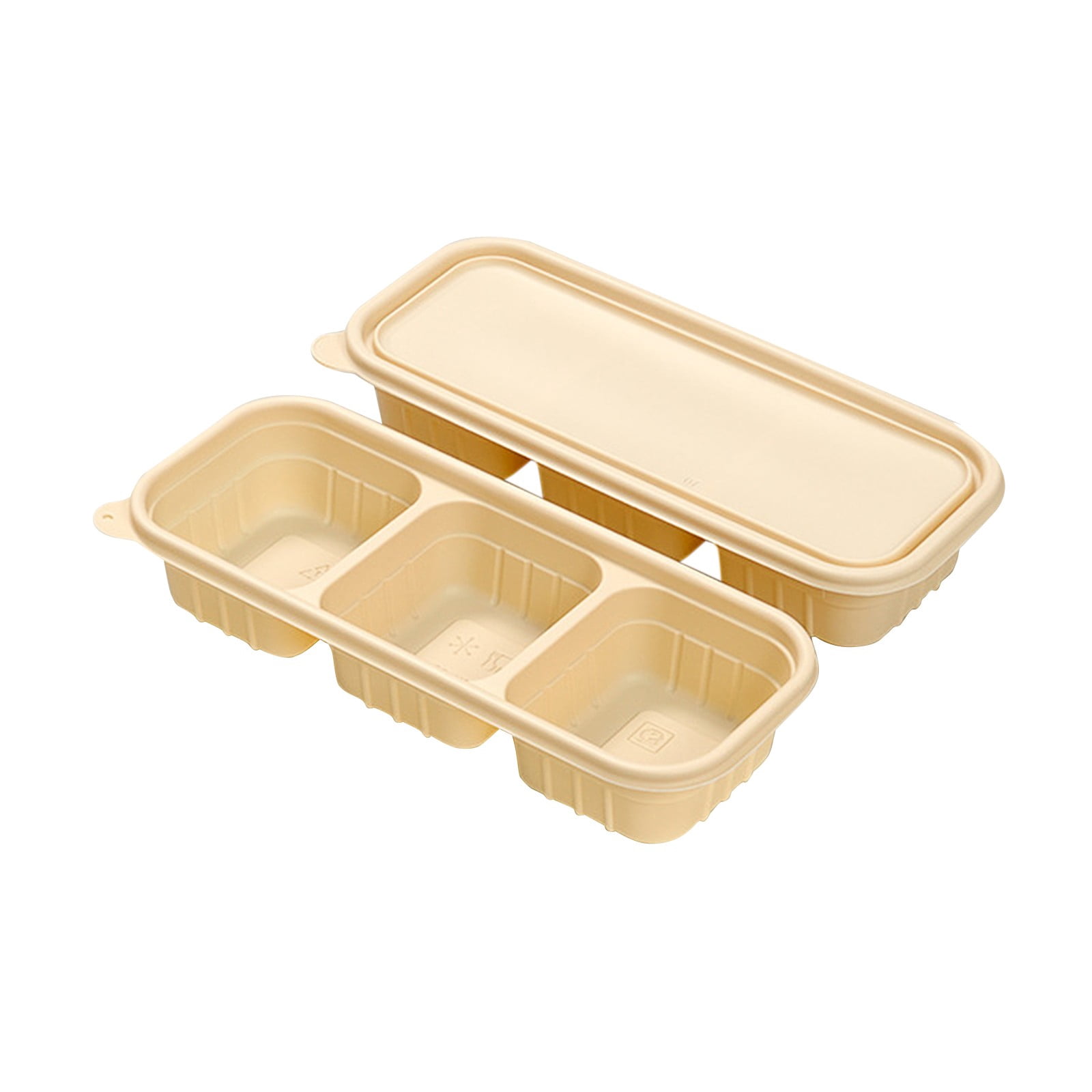 Reusable Silicone Tray with Lid 3 Compartment Design for Easy Release ...