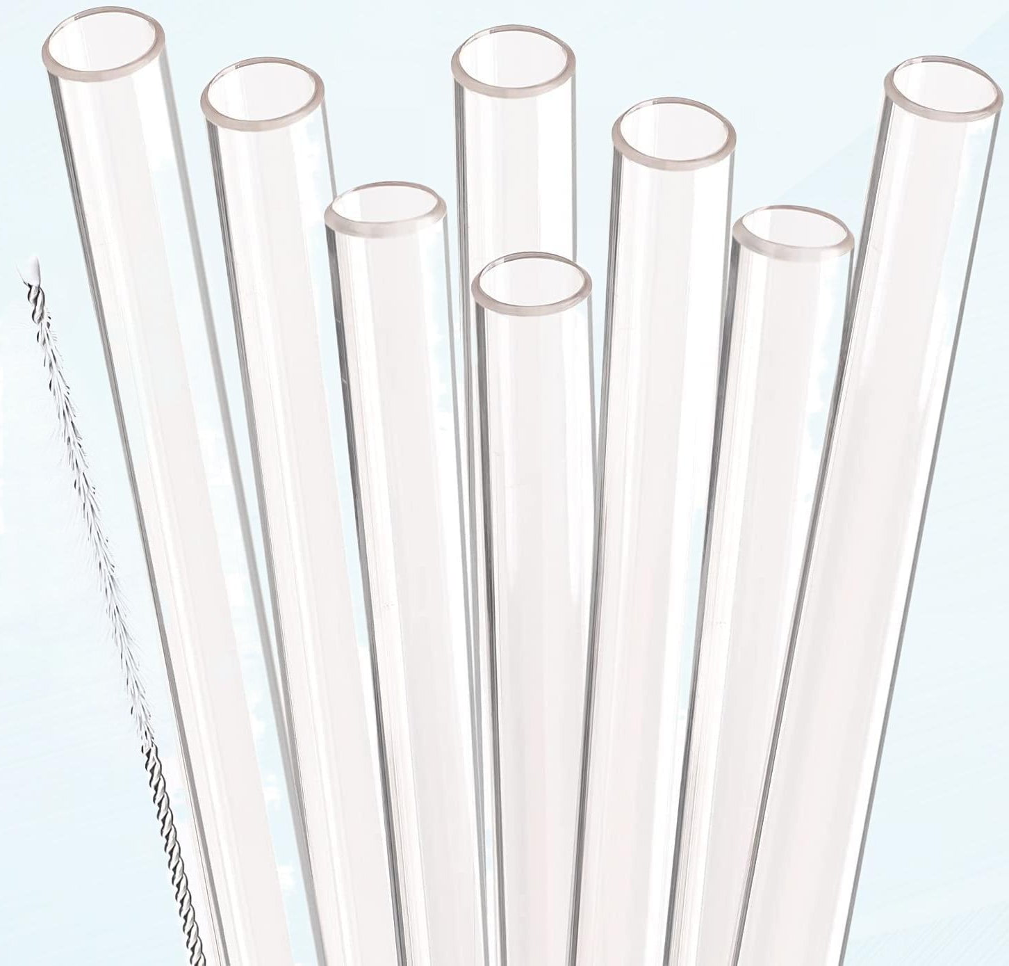 Reusable Smoothie Straws 9 Inch Long Mouth Wide Mouth Clear Plastic ...