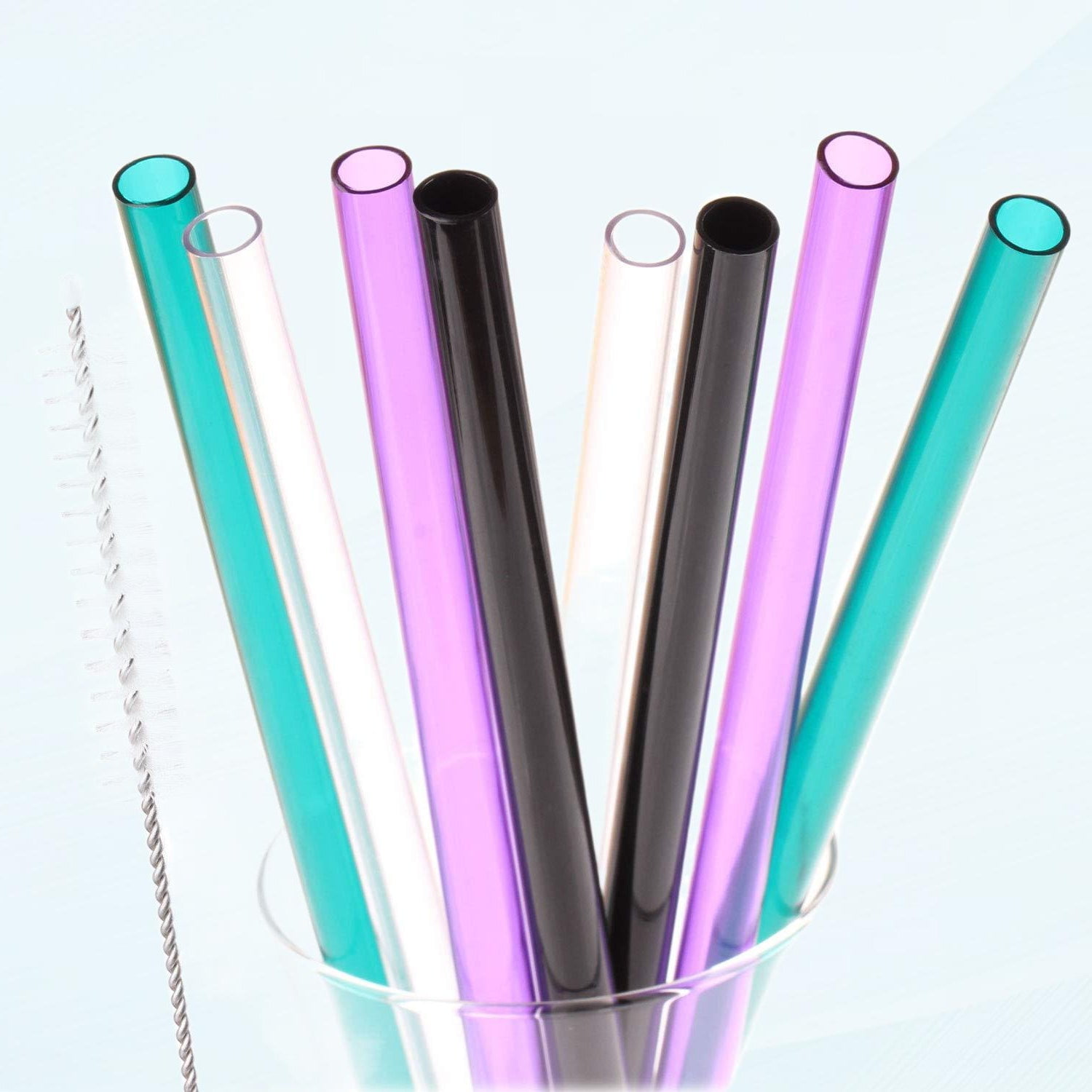 Reusable Smoothie Straws 9 Inch Long Mouth Wide Mouth Clear Plastic ...