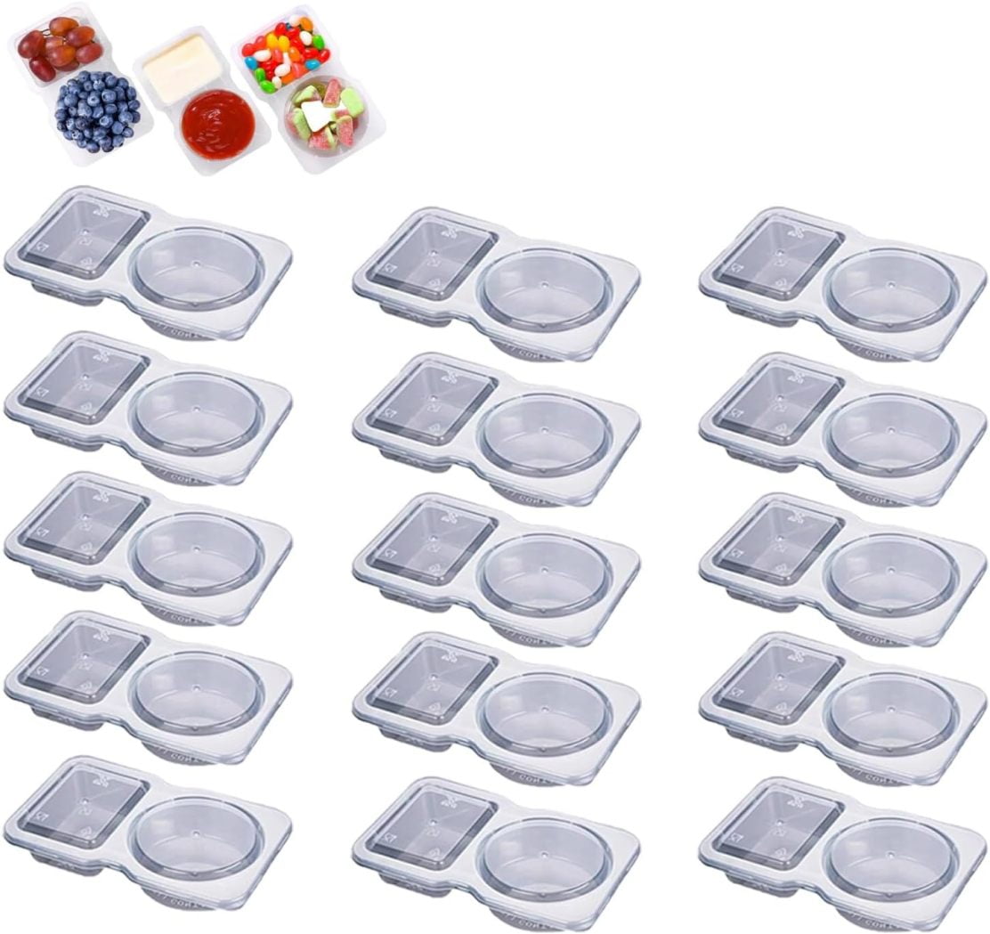 Reusable Snack Condiment Containers, Double Compartment Snack Box ...