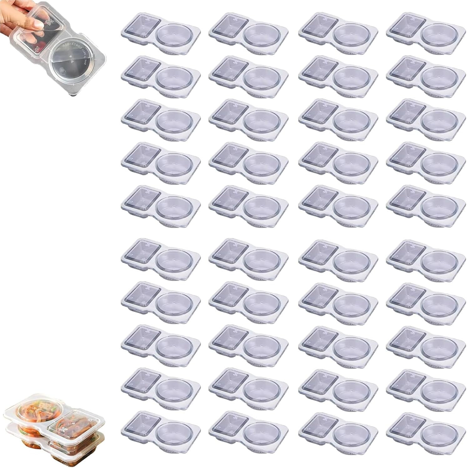 Reusable Snack Container, Reusable Snack Packs 2 Compartments, Reusable ...