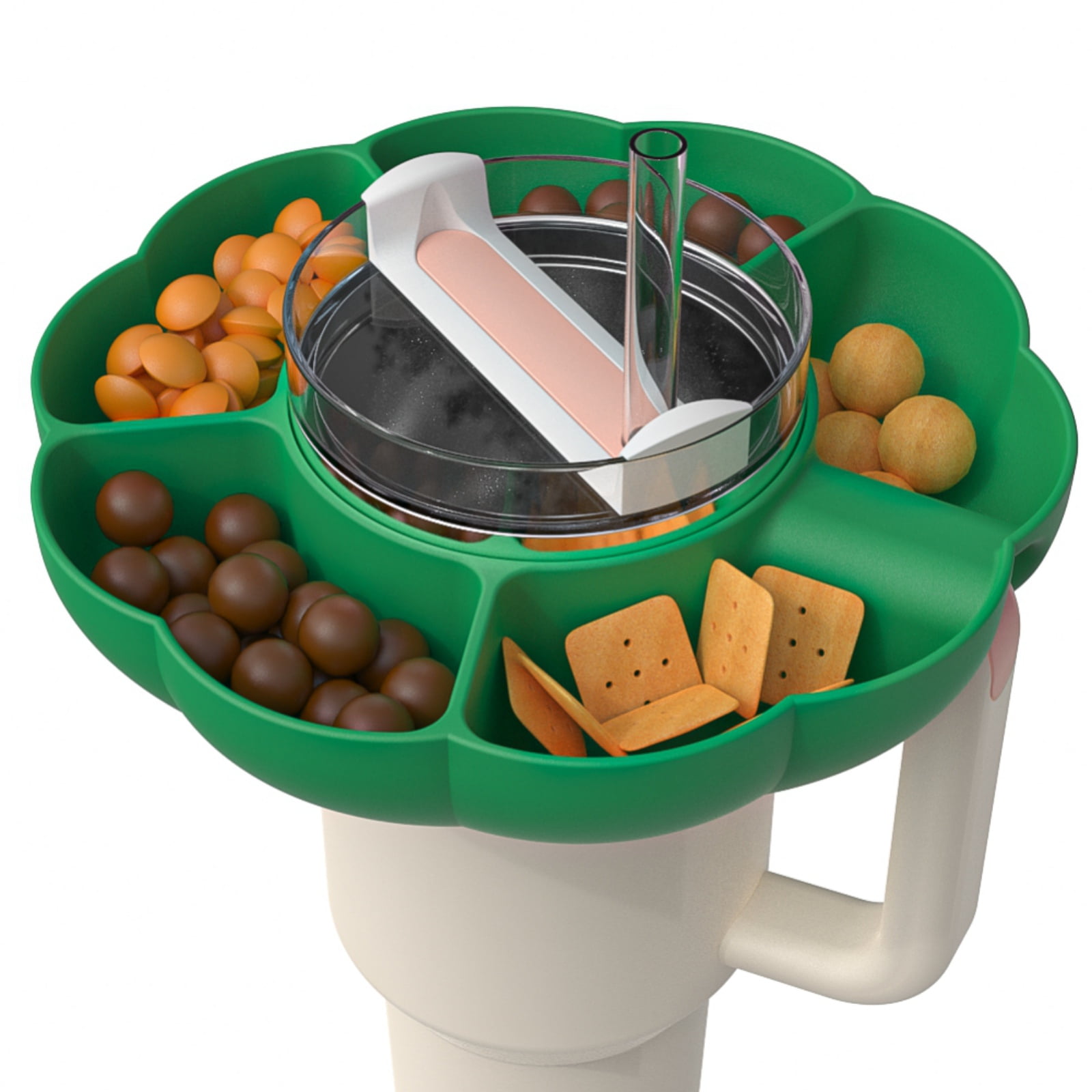 Reusable Snack Container with 5 Compartment Dispenser and Lid ...