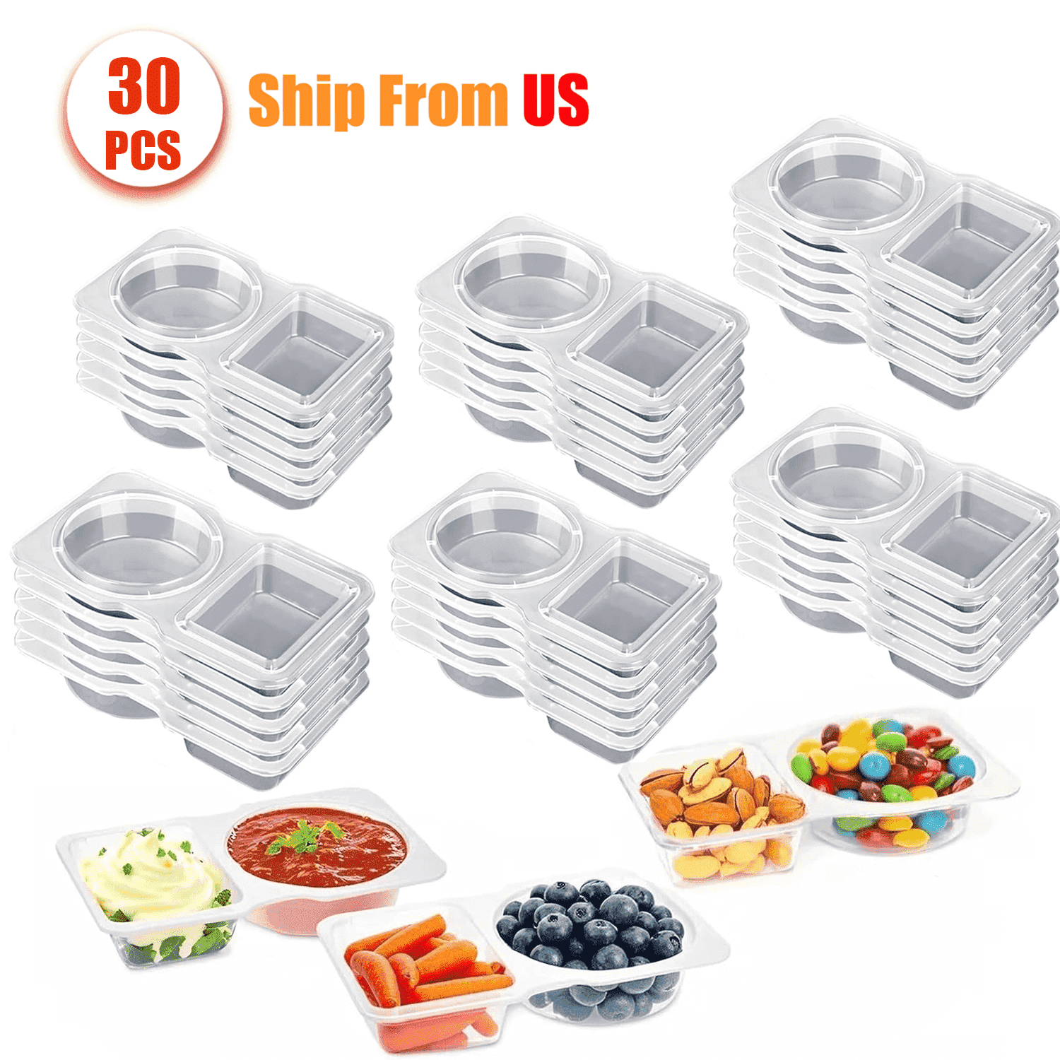 30PCS Reusable Snack Containers with Lids, Reusable Snack Pack ...