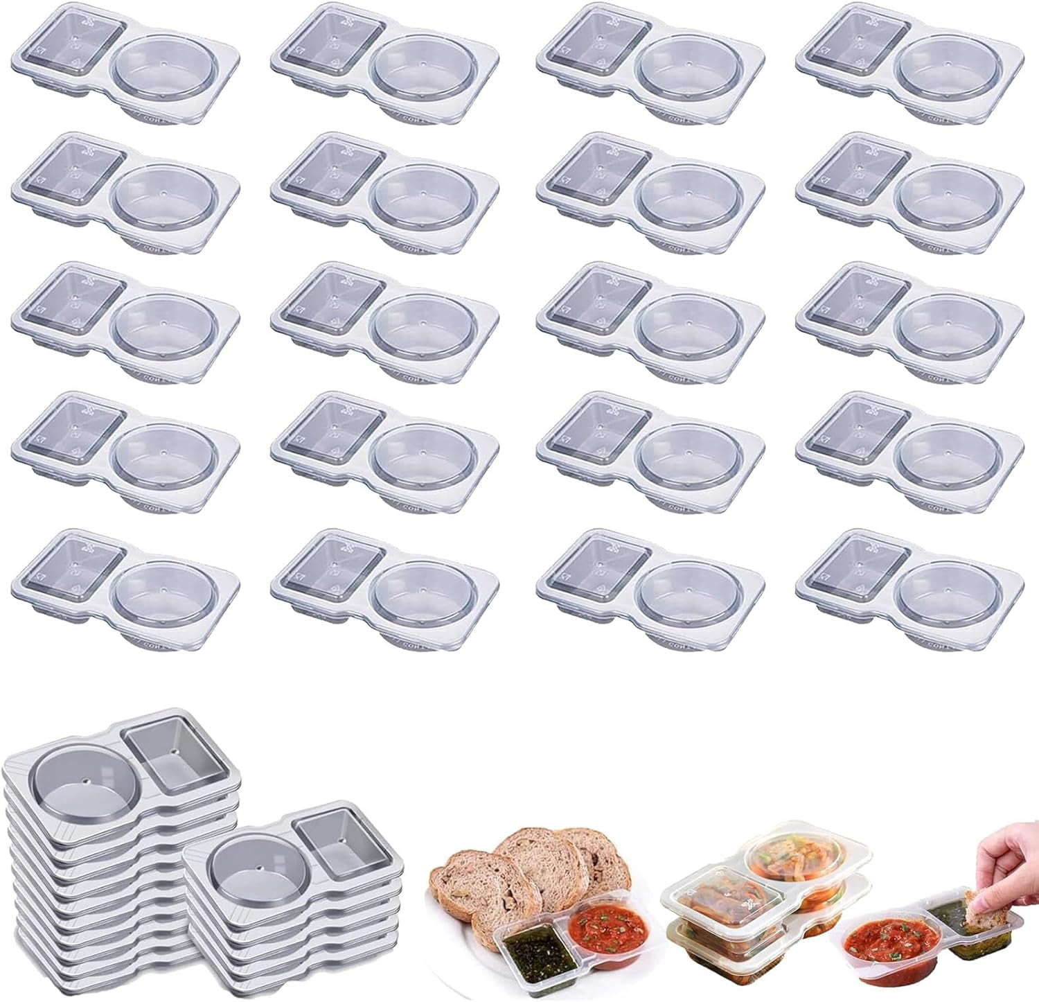 Reusable Snack Containers with Lids, Snack Containers, Double ...