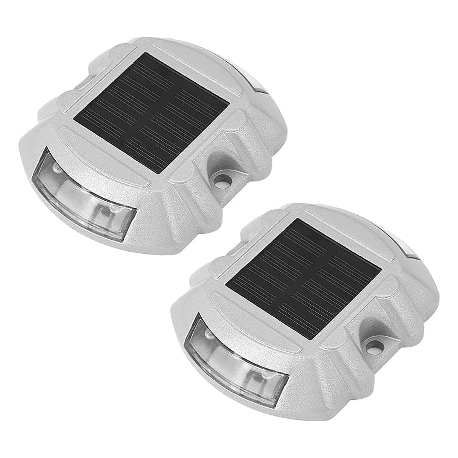 Reusable Solar Road, 2Pcs 6 LED Stud Lights Ground Garden Lawn Path ...