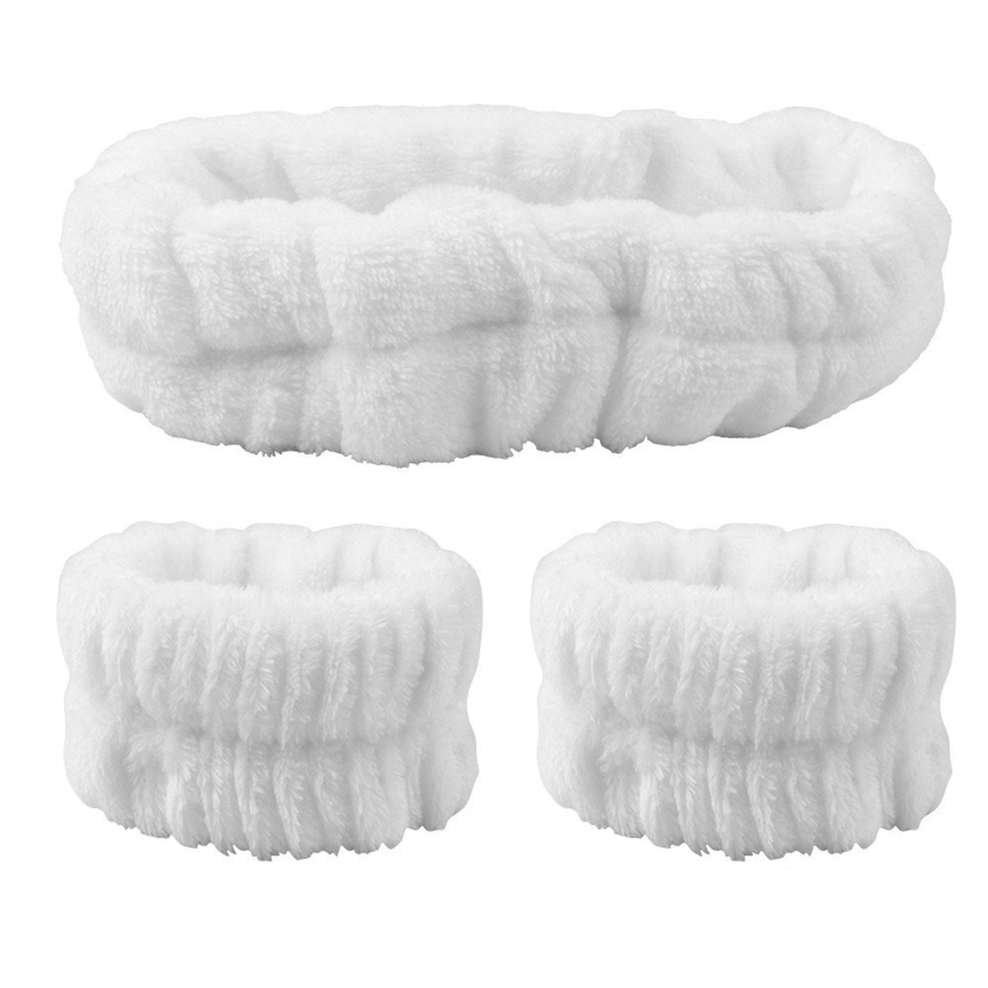 Reusable Spa Headband Wrist Washband Face Wash Flannel Set for Women ...