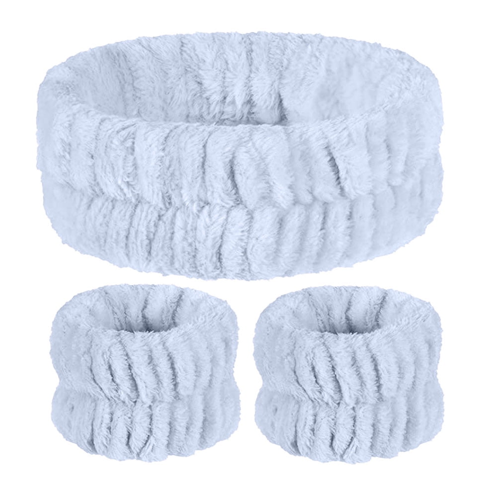 Reusable Spa Headband Wrist Washband Face Wash Set Include 1 Microfiber ...