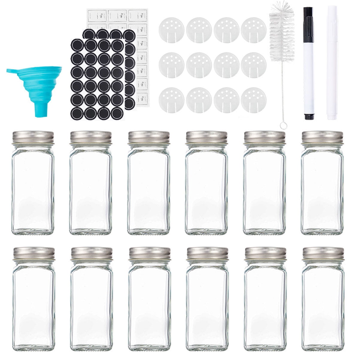 Reusable Spice Containers, Premium Glass With Rust Prevention For Easy ...