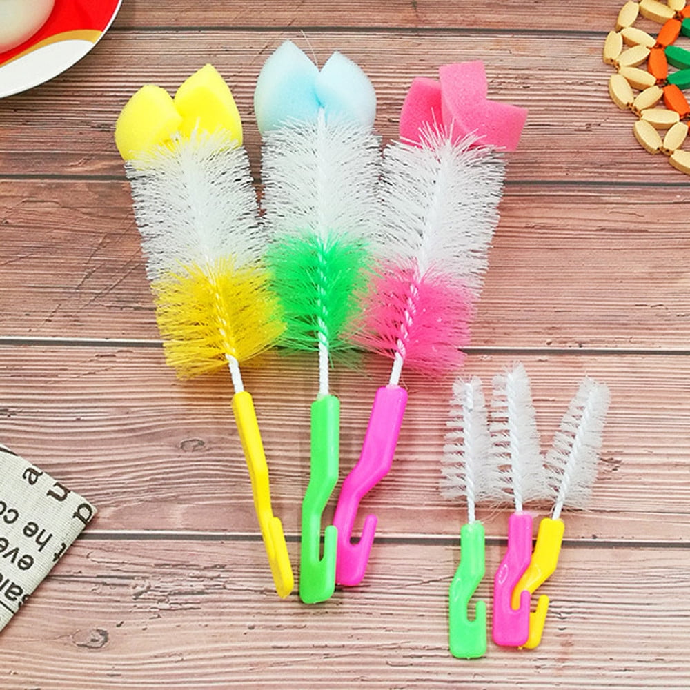 Reusable Sponge Baby Bottle Cleaning Brush with Suction Cup Stand ...