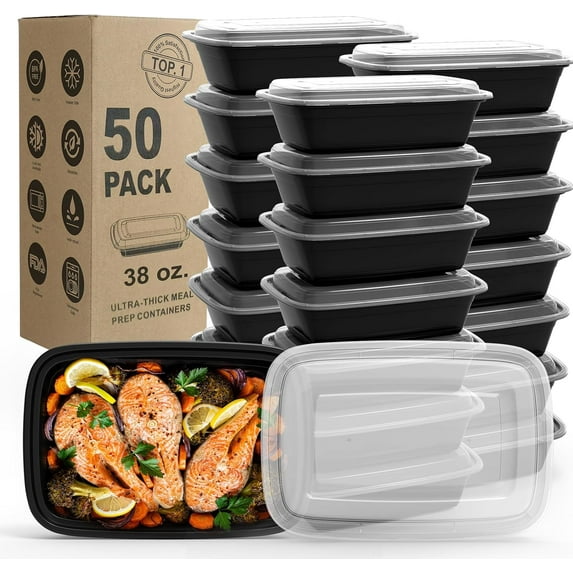 Reusable Stackable Plastic Food Storage Containers - Microwave Safe ...