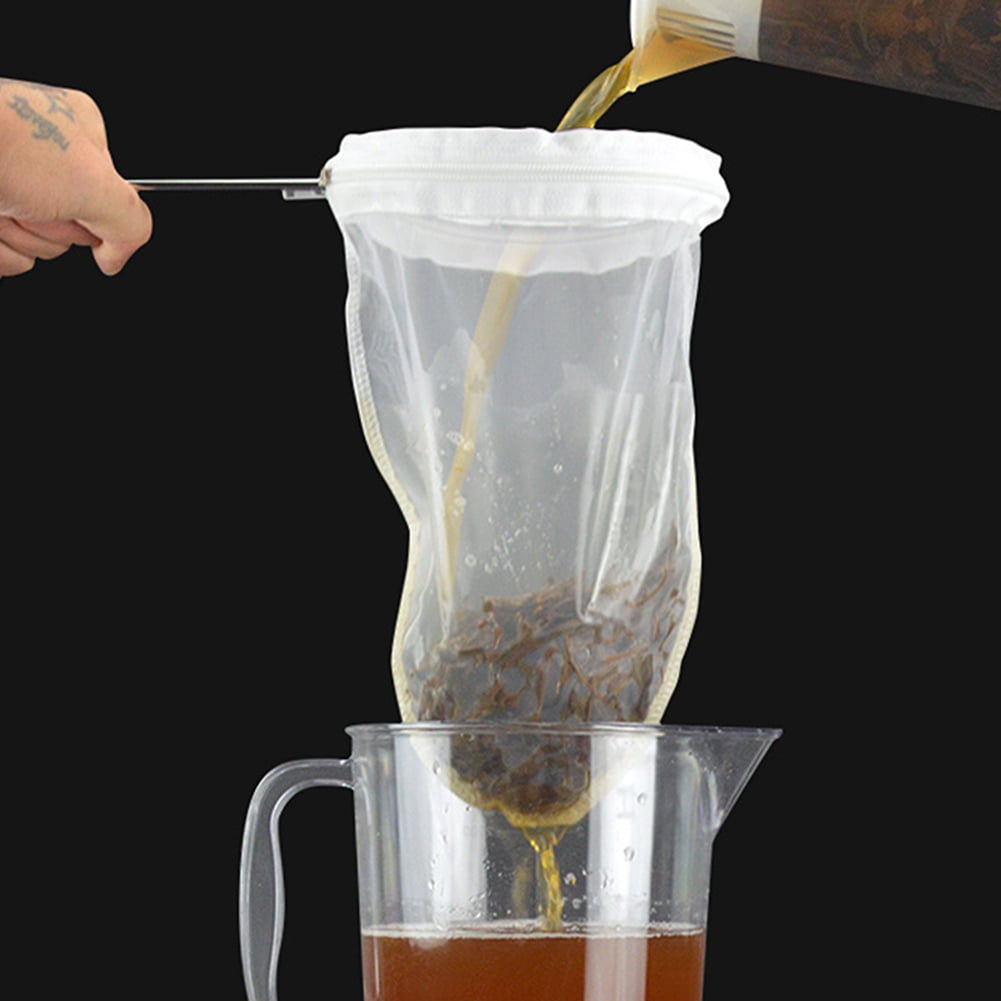 Reusable Stainless Steel Handle Cotton Cloth Strainer Coffee Tea Mesh ...